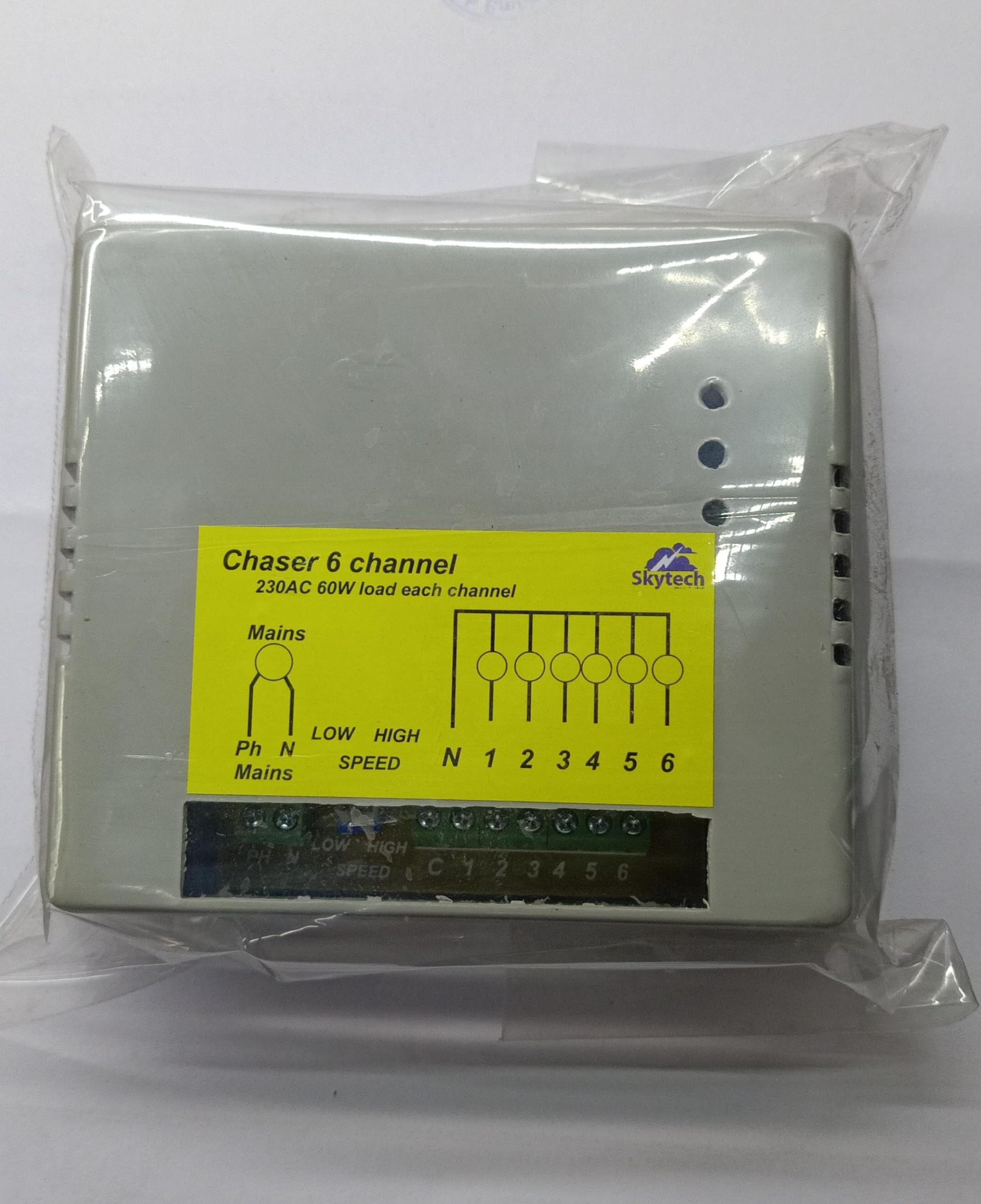 6 Line Chaser With Speed Control AC 230V 60 watt per Channel : Amazon ...