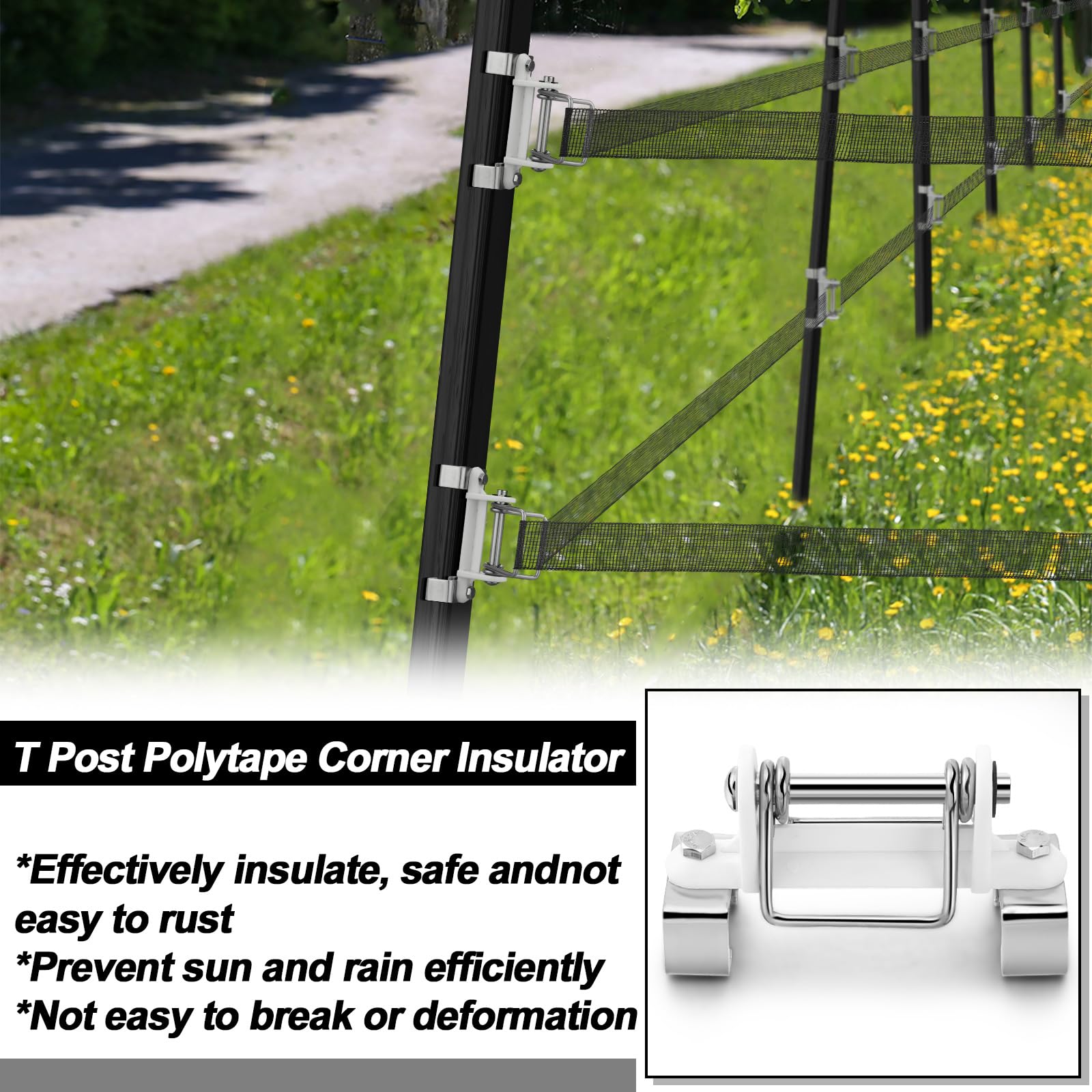 Electric Fence T Post Corner Zareba® T Post Polytape Corner Insulator