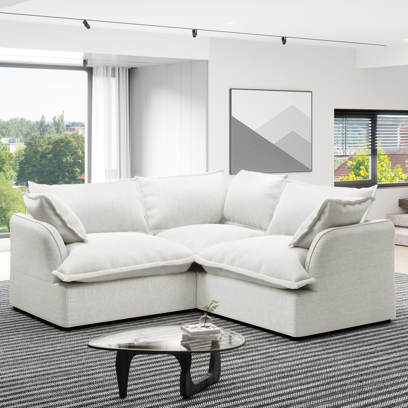Amazon.com: Gtilzria Cloud Modular Sectional Sofa,V Shape Linen ...