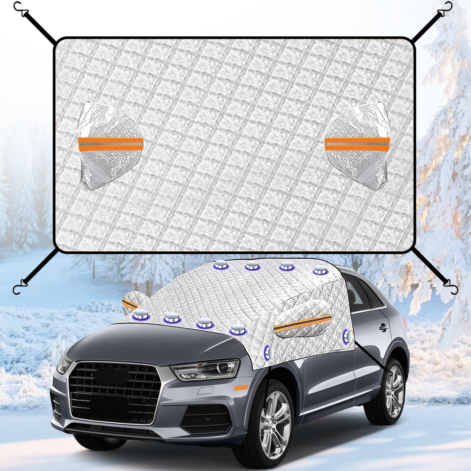 Auto Windschutzscheiben Abdeckung, KHOLEZ Frontscheibenabdeckung Faltbar, Autoabdeckung Winter ...