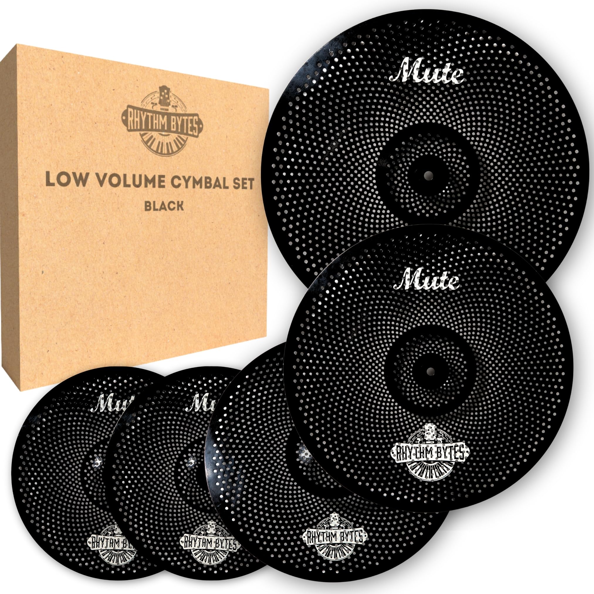 Amazon.com: Rhythm Bytes Low Volume Cymbal Pack | 5-Piece Quiet Cymbal ...