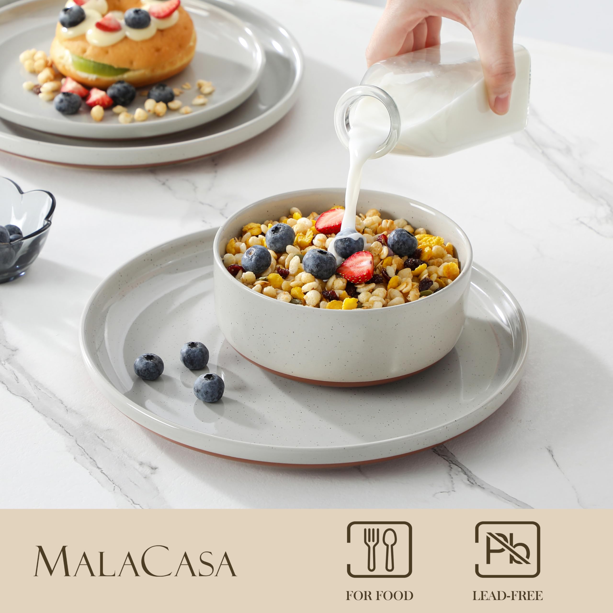 Snapklik.com : Plates And Bowls Sets, 18 Pieces Modern Ceramic ...