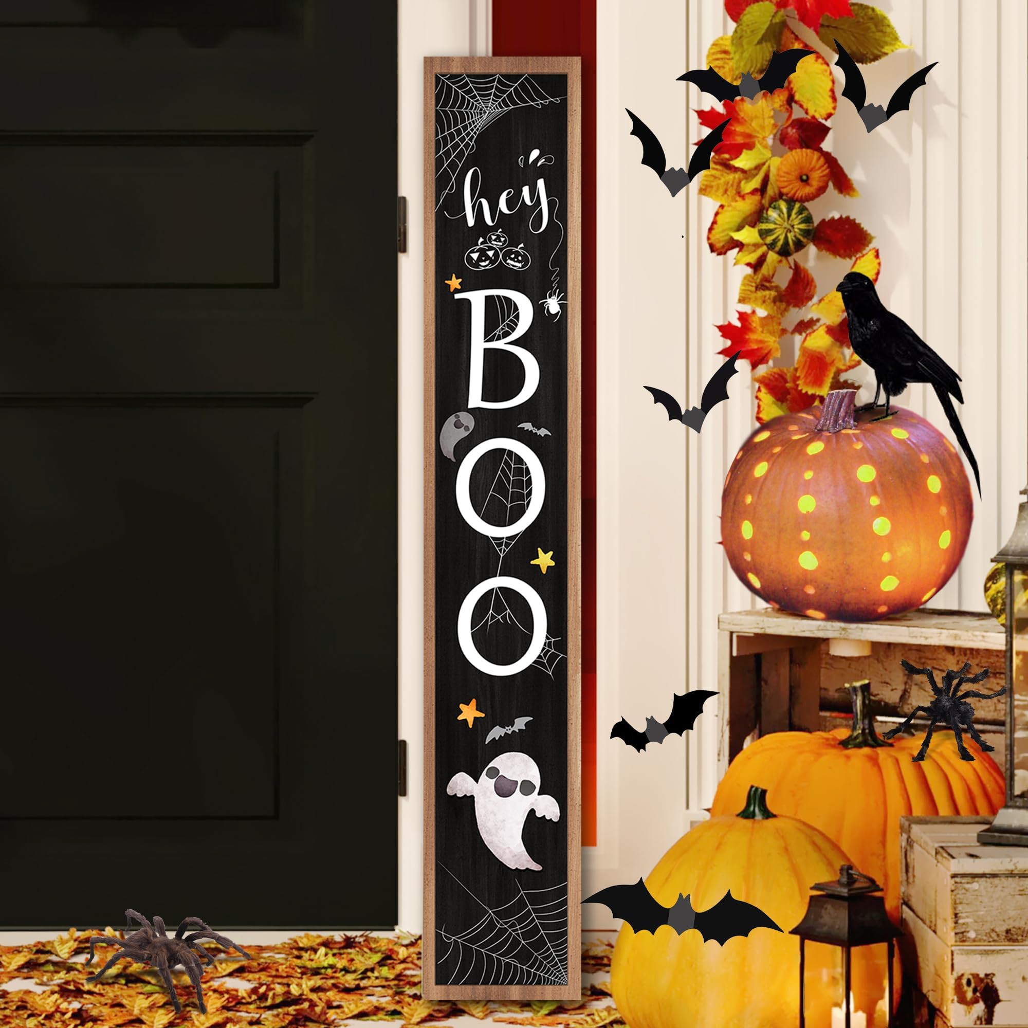 Amazon.com : Moucuny Halloween Skeleton Porch Sign for Front Porch ...