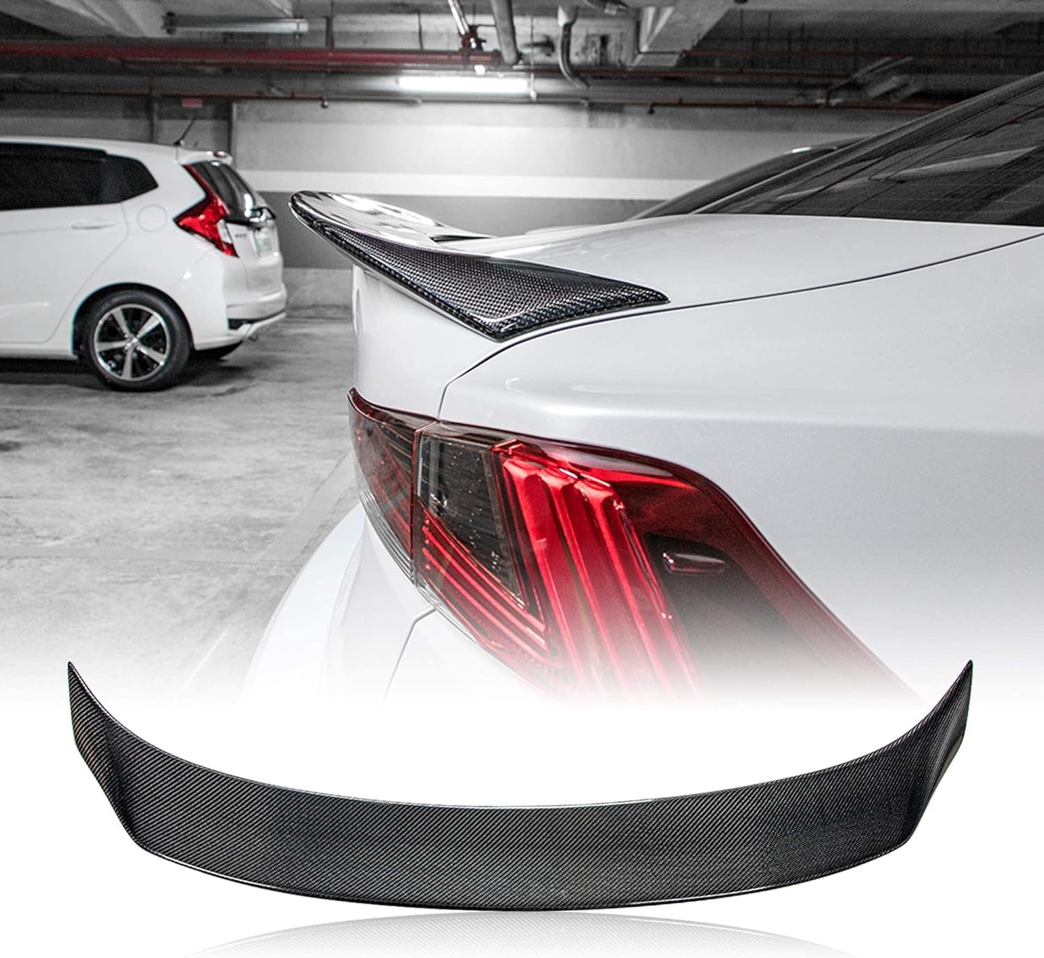 Amazon.com: AeroBon Real Carbon Fiber Trunk Spoiler Compatible with ...