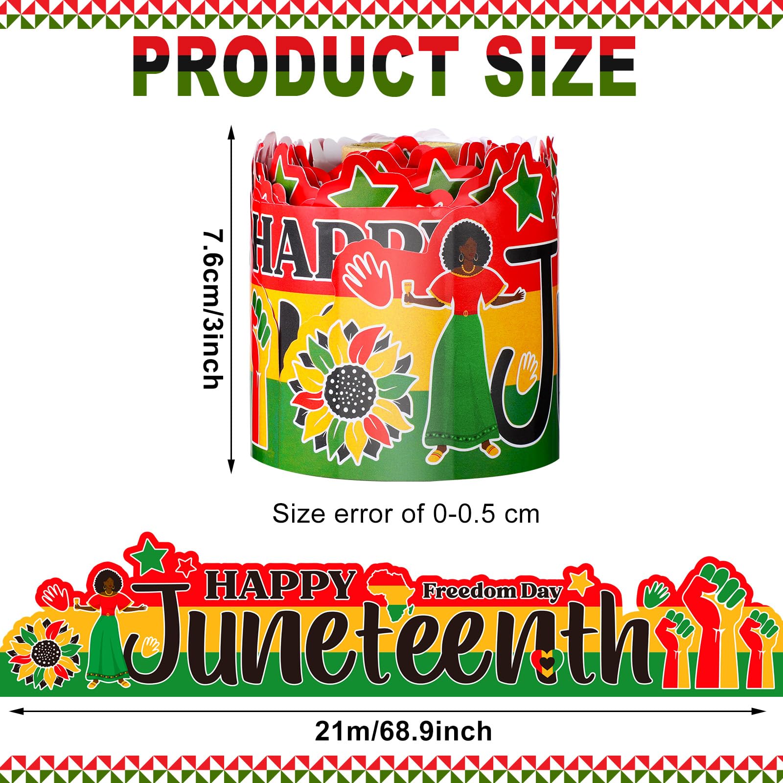Snapklik.com : 68.9 Feet Juneteenth Border Bulletin Board Border Flower ...