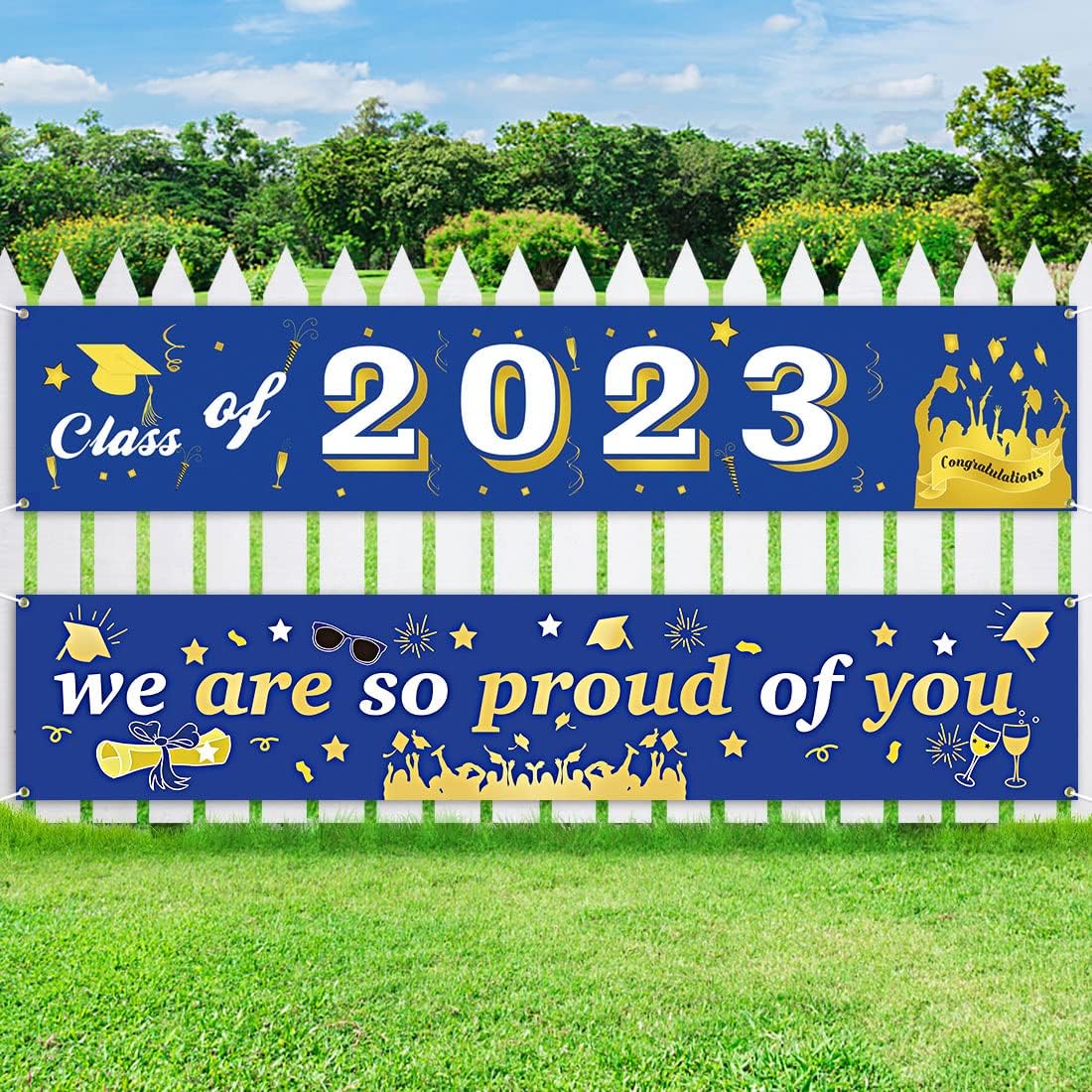 Amazon.com: Large Huge 2023 Graduation Party Banner We are So Proud of ...