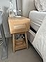 Amazon.com: Labcosi Natural Rattan Side Table, White Flip Top ...