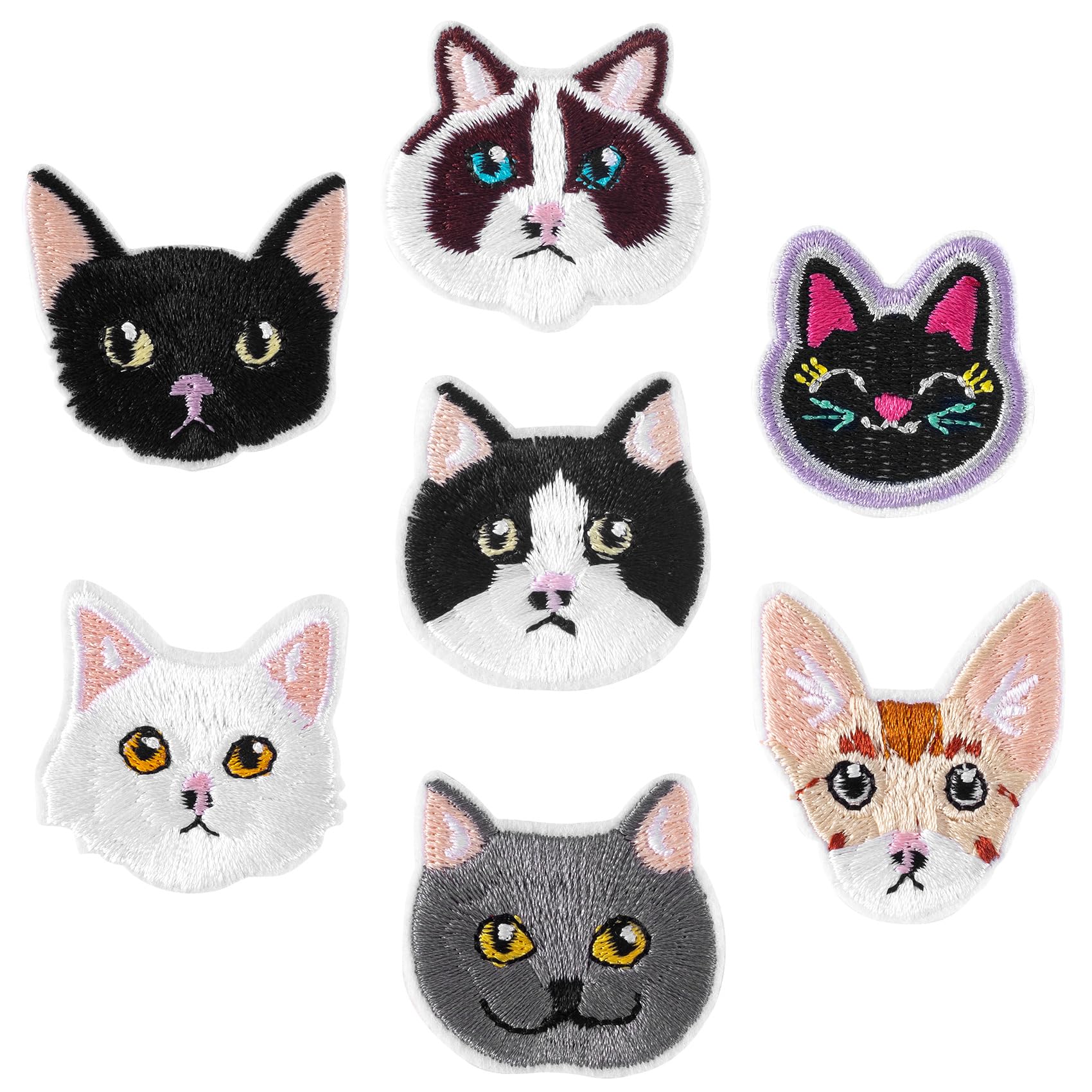 Amazon.com: CustomyLife 14pcs Cat Iron on Patch for Clothing, Non-Toxic Sew on Cool Embroidered ...