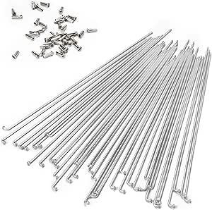 Amazon.com : BaveL 36 Pcs 14G Sliver Bicycle Steel Spokes (70 mm-200 mm ...