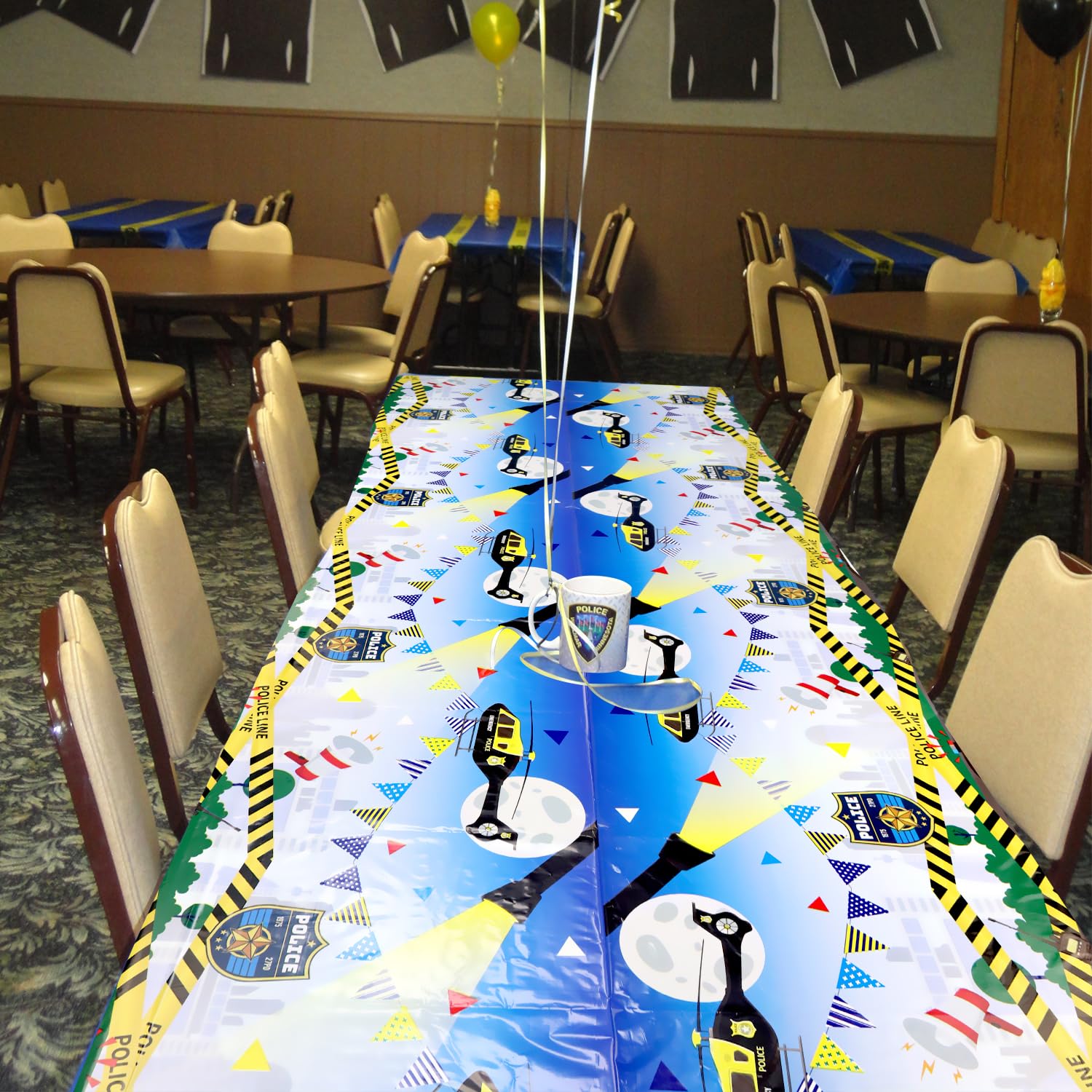Kids Birthday Party Decorations Police Themed Birthday Tablecloths - 3 ...