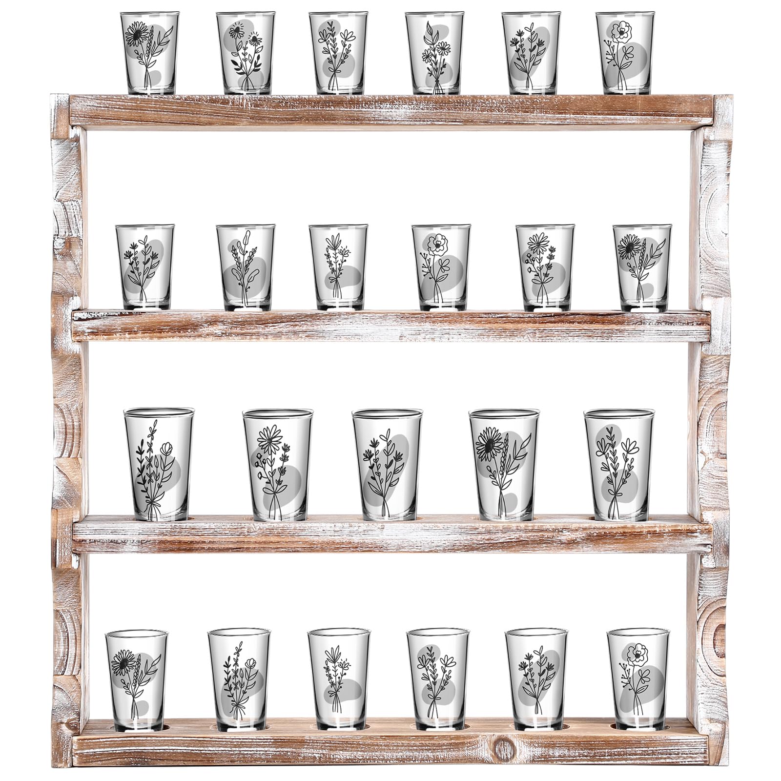 Snapklik.com : DoubleFill Wood Shot Glass Display Case Shot Glasses ...