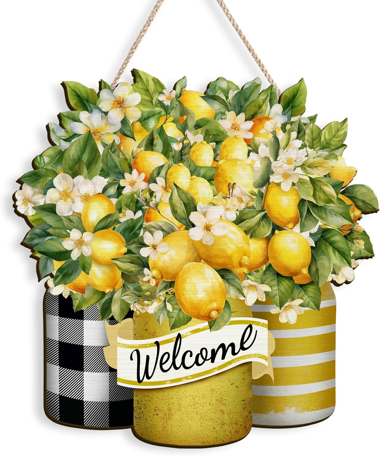 Amazon.com: Barydat 6 Pcs Lemon Wooden Table Decorations Summer Wood ...