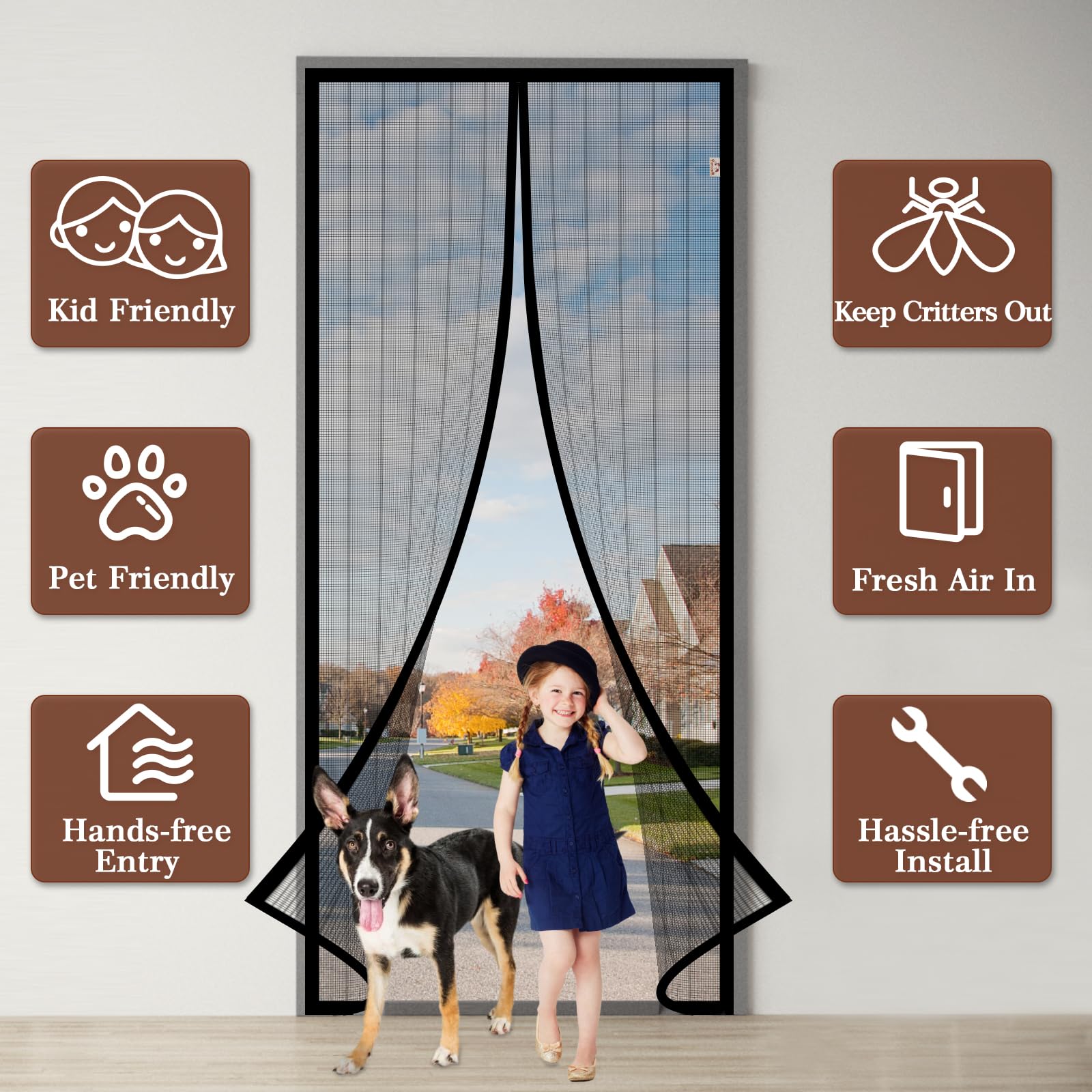 Snapklik.com : Yotache Magnetic Screen Door Fits 36x78 Inch Doors ...