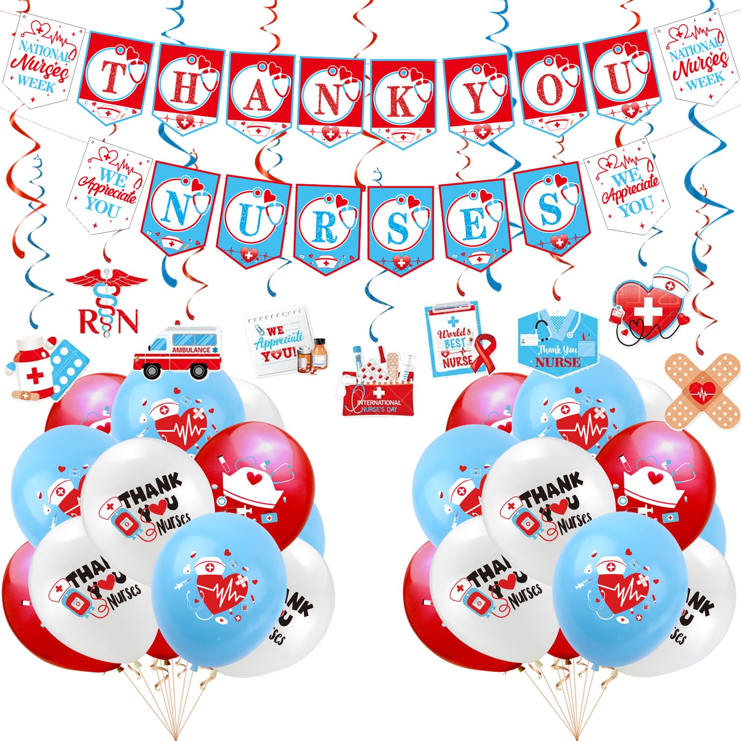 Nurse Week Party Decorations Set Nurse Day Decorations Hanging Swirls ...
