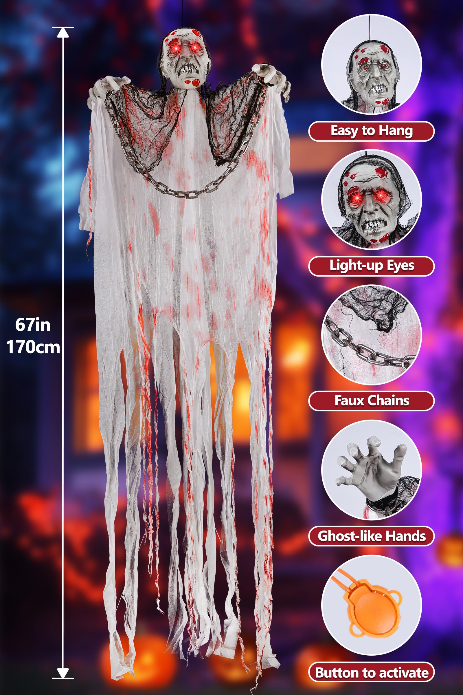 Snapklik.com : Joomer Animated Halloween Decorations, Life-Size ...