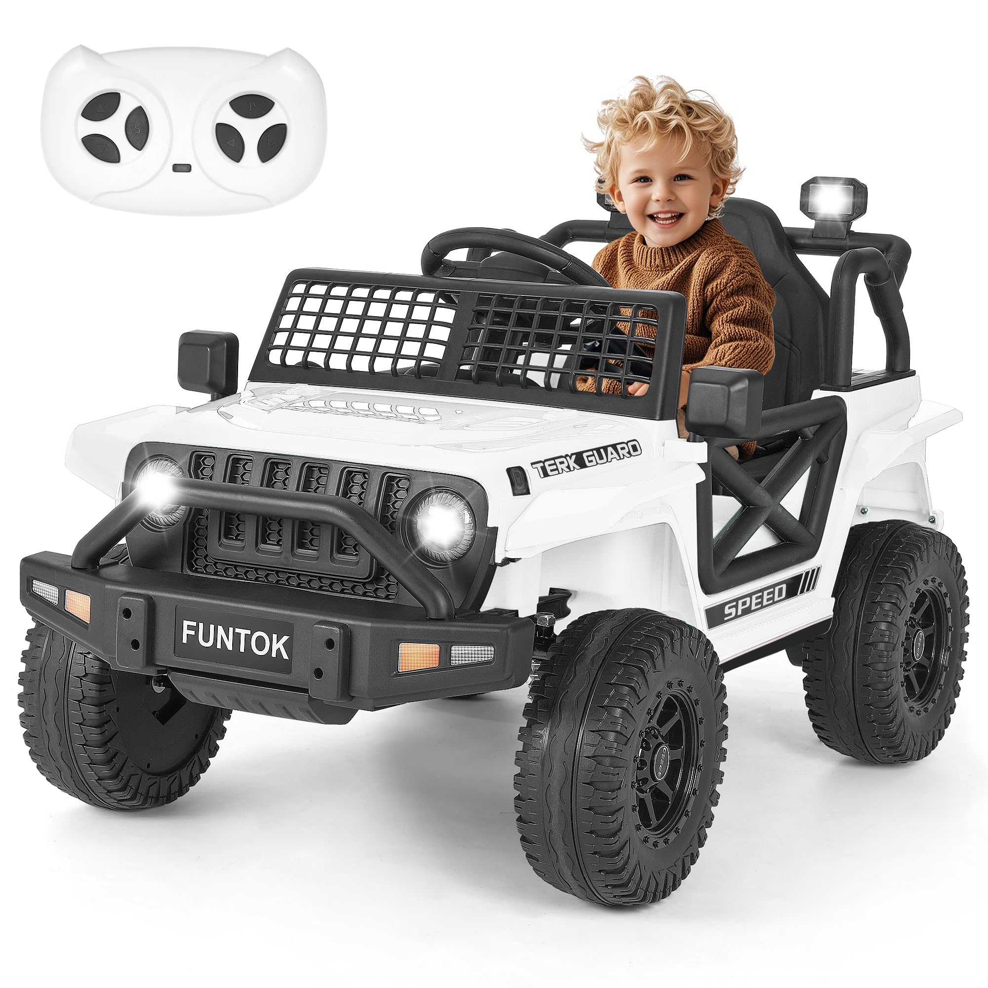 12V 7AH Ride on Truck, Electric Car for Toddlers 1-3, Battery Powered ...