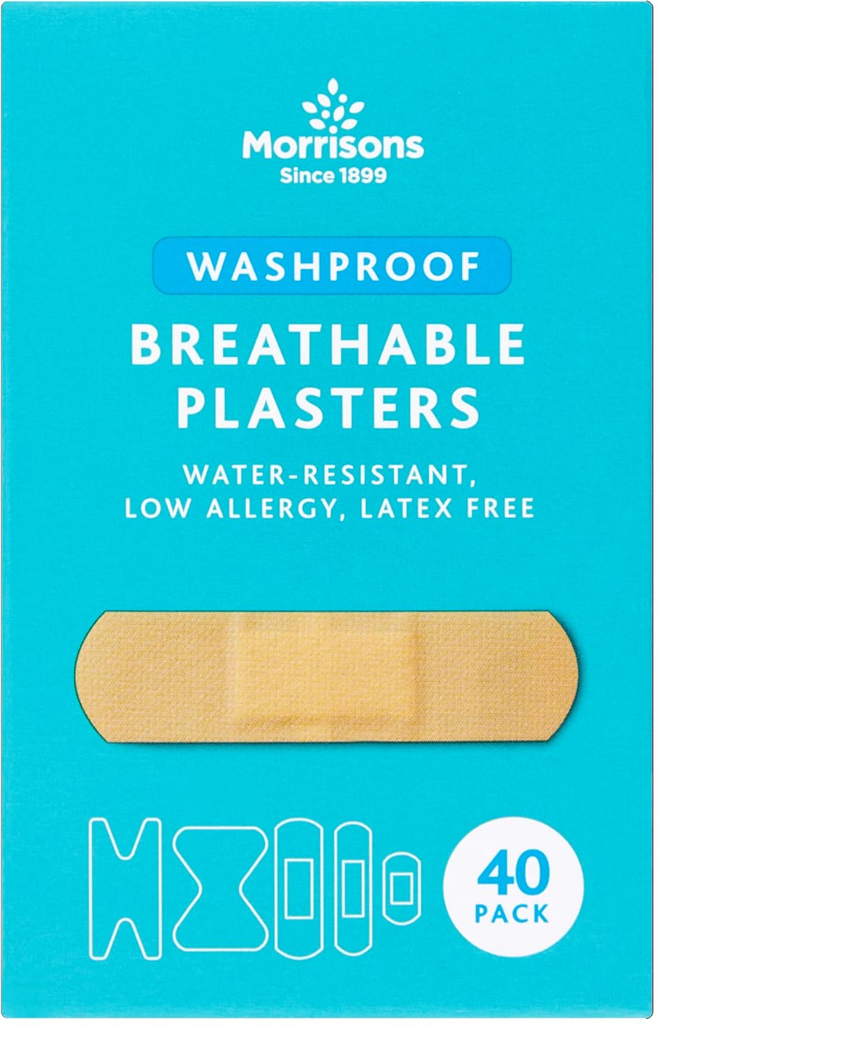Morrisons Washproof Plasters 40 Plasters : Amazon.co.uk: Health ...