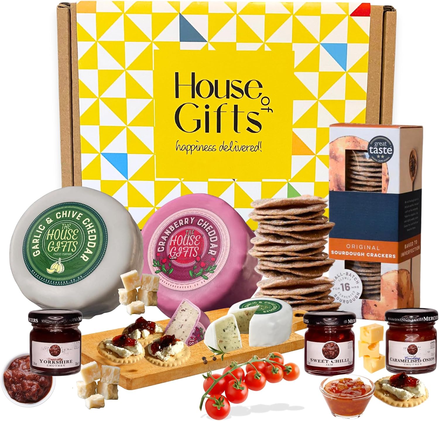 Luxury Cheese, Chutney And Cracker Gift Box Hamper With Creamy Truckles ...