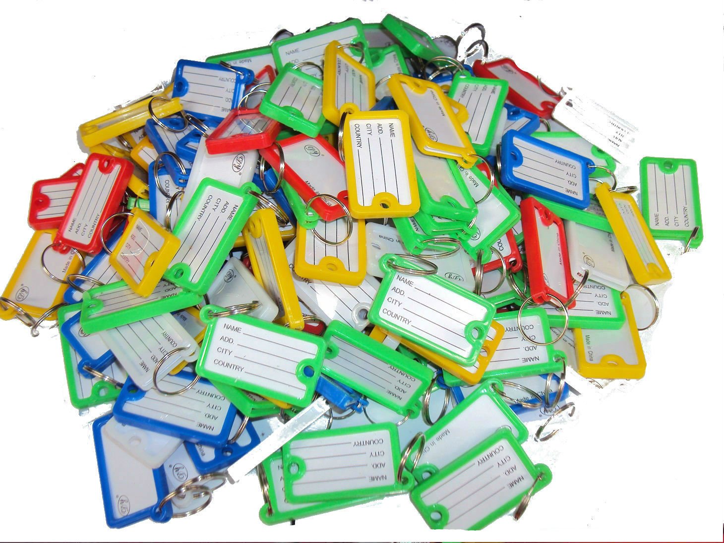 ck collection ltd PLASTIC ASSORTED KEY RINGS COLOURED PLASTIC ID TAGS ...