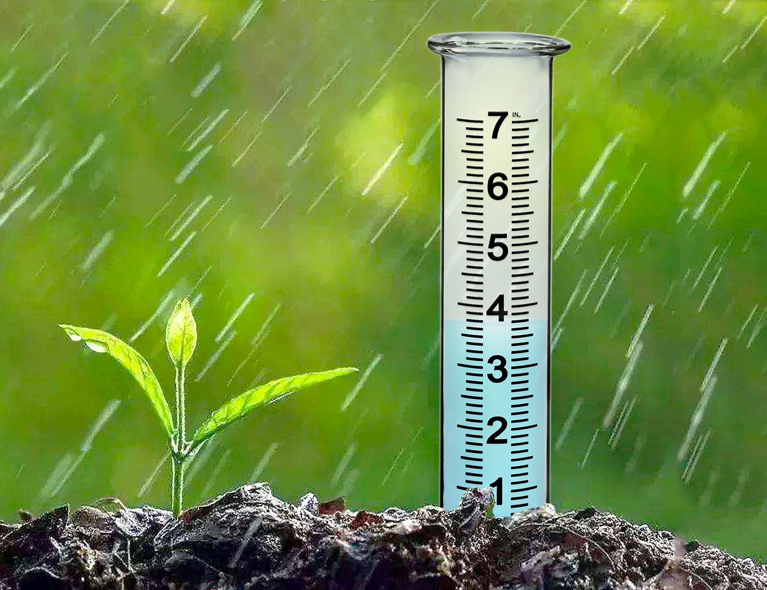 Rain Gauge Brass Rain Gauge Glass Tube – 8.25 X 2.25 Inches, Clear ...
