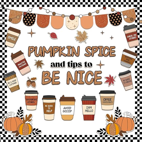 Amazon.com : Feifeiya 63 Pcs Fall Bulletin Board Decorations Pumpkin ...