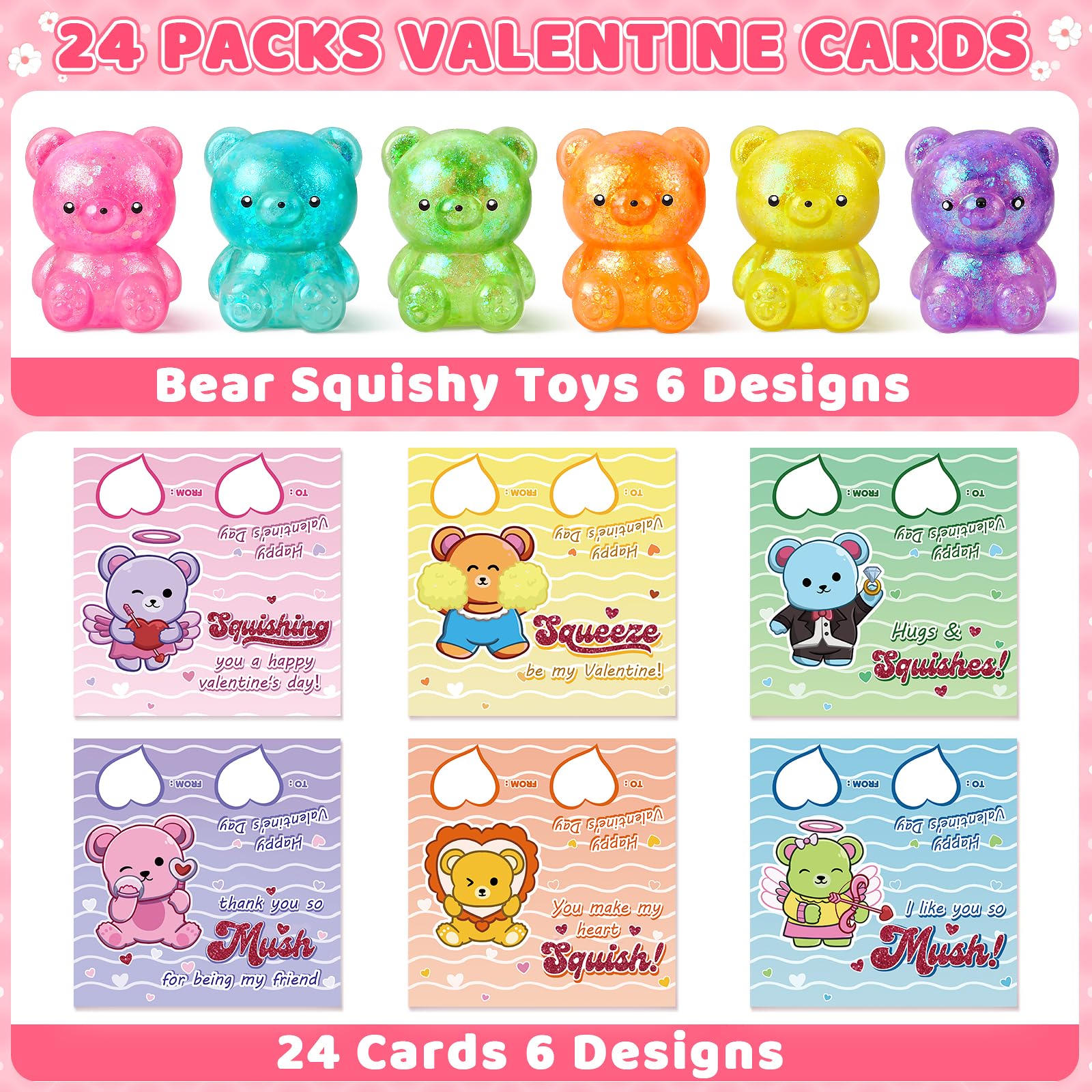 Snapklik.com : Valentines Day Cards For Kids Classroom, 24 Packs ...