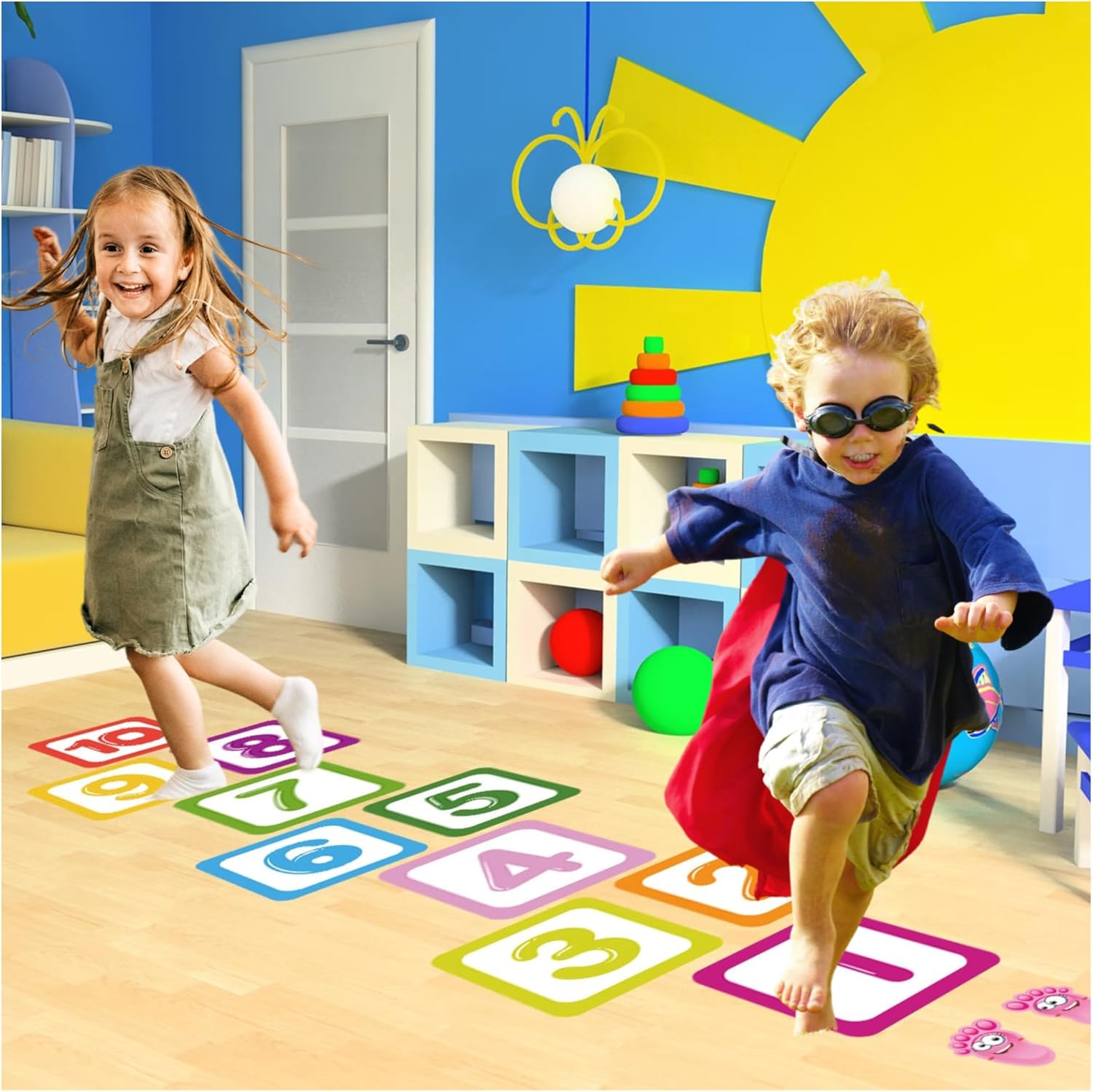 Amazon.com: CHABAEBAE Sensory Path Decals | Fun Floor Puzzles for Kids ...