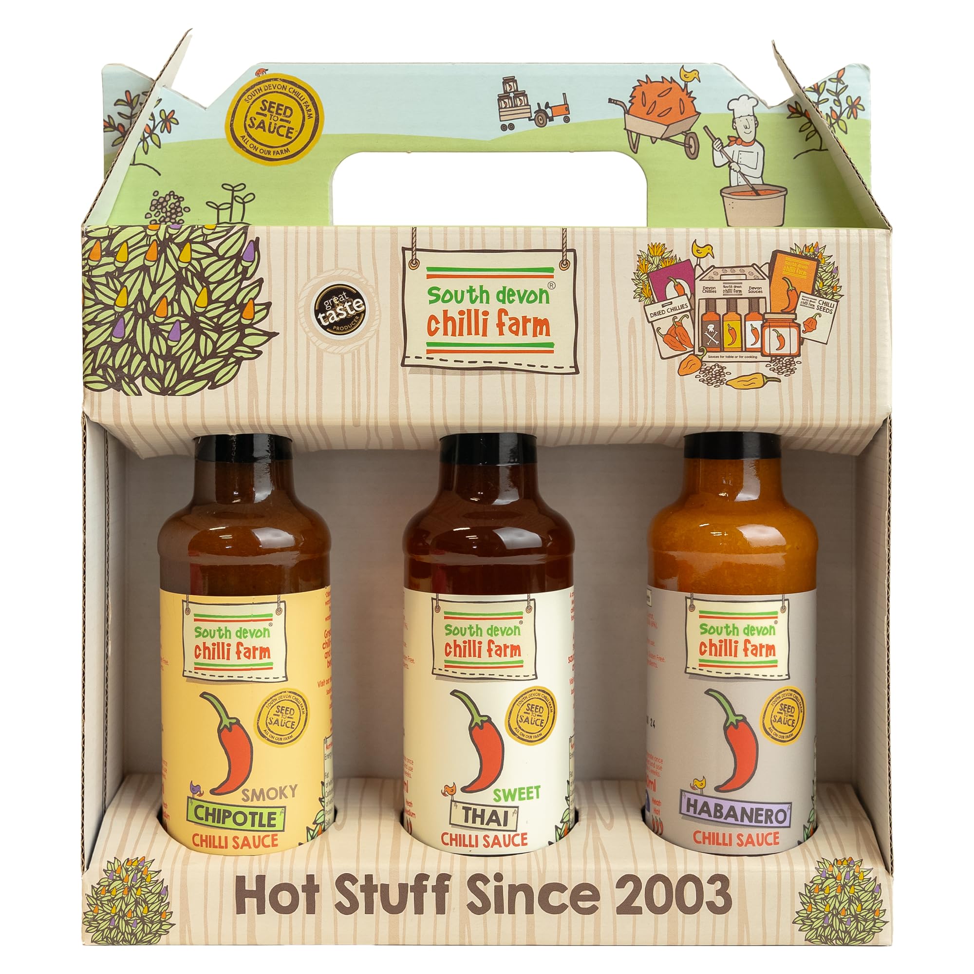 South Devon Chilli Chilli Sauce Gift Pack | 3 Bottles of Our Most ...