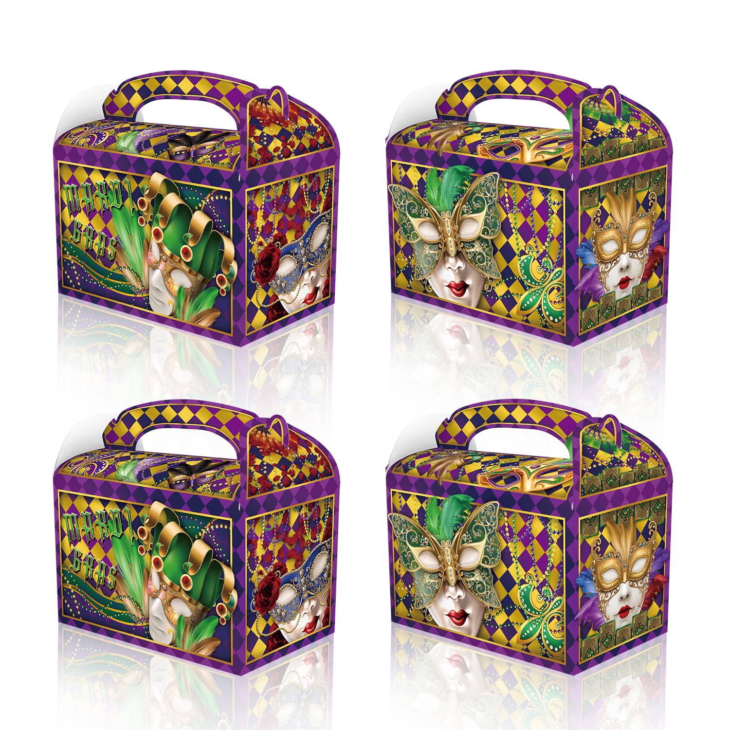 Amazon.com: CPTBAG 12 Pack Mardi Gras Party Favors Boxes Carnival ...