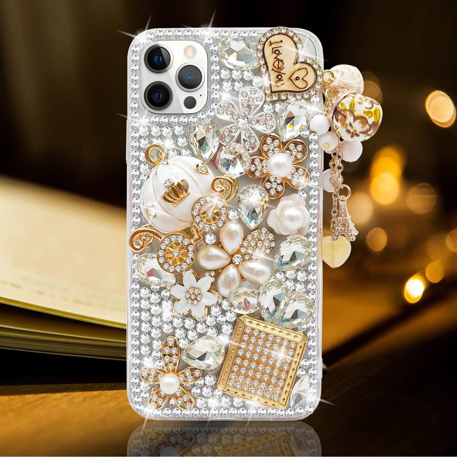 Amazon.com: Guppy for iPhone 14 Pro Max Case Women Luxury 3D Bling ...