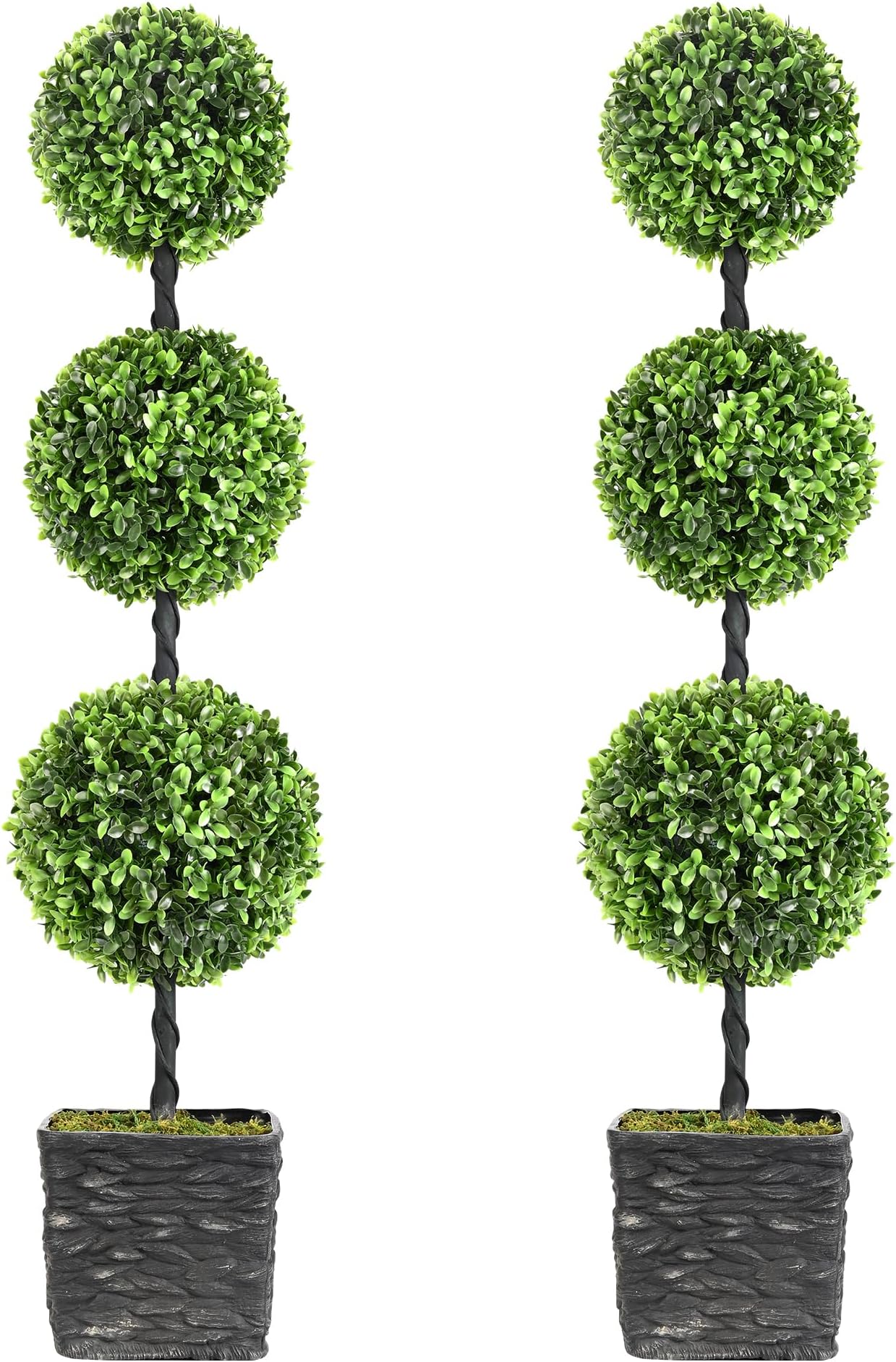 Amazon.com - SEVENLOVE 2 Pack 3FT Artificial Boxwood Topiary Ball Tree ...