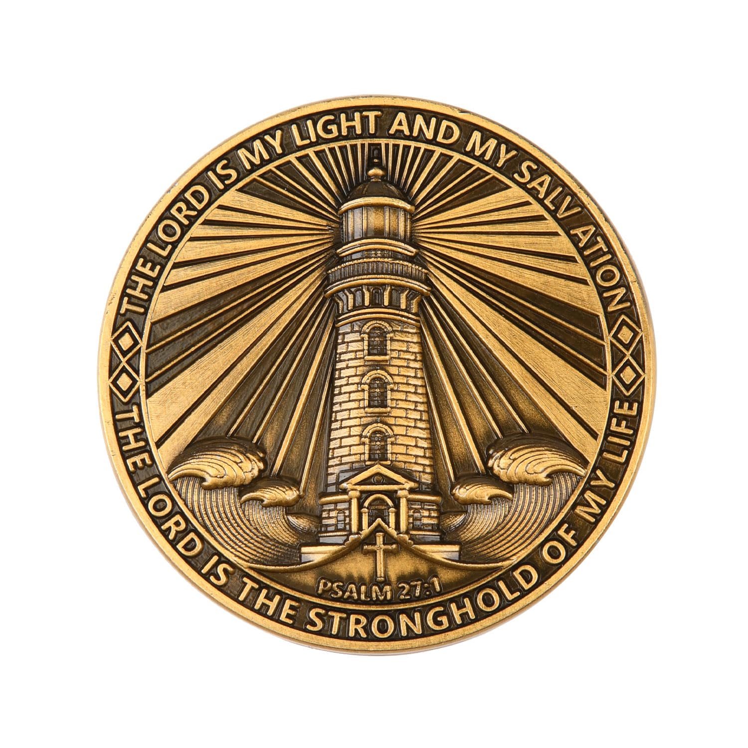 Amazon.com: Inspirational Bible Verse Coin with Lighthouse Design ...