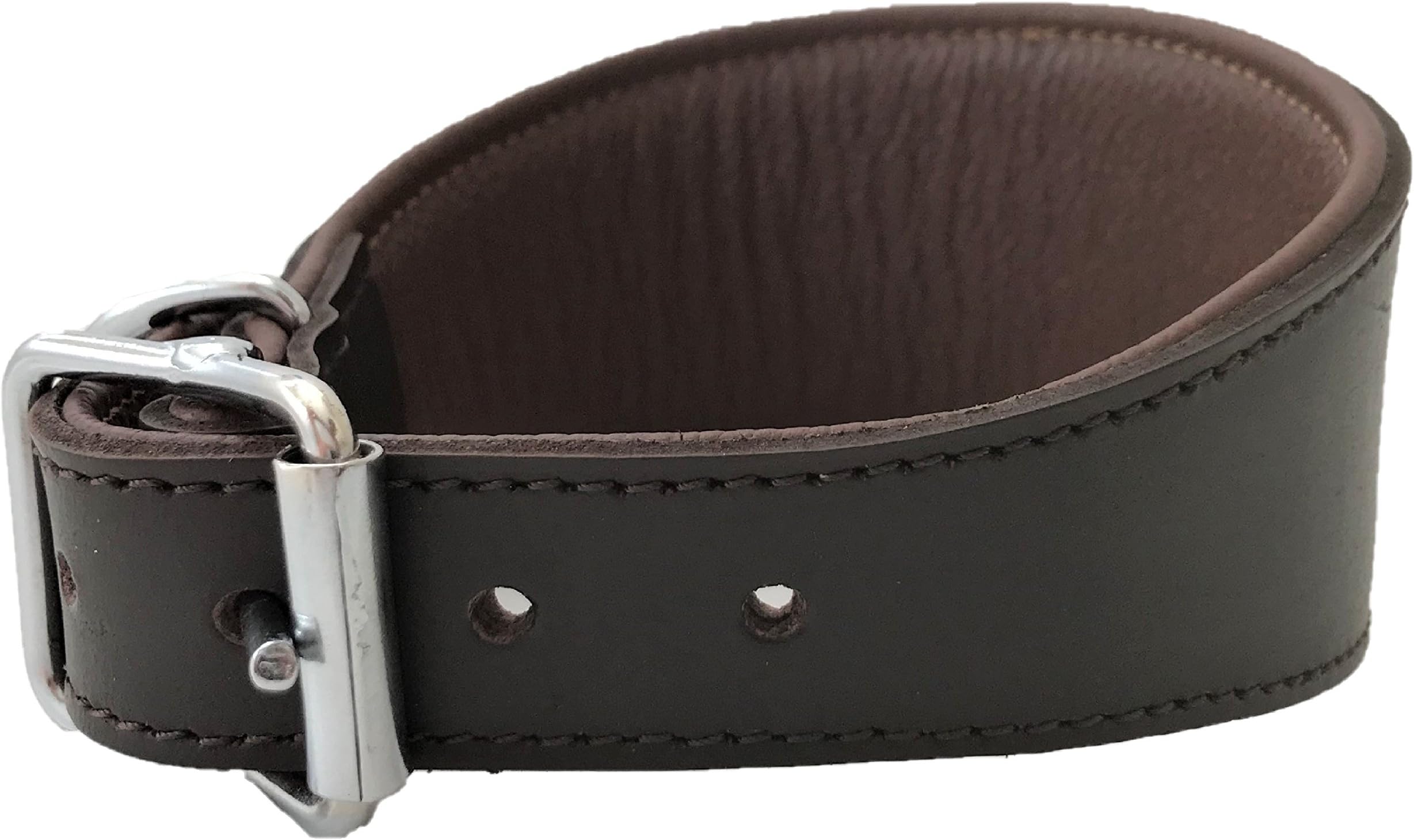 Hand Made Brown Leather Greyhound Collar Padded Lurcher Greyhound Dog ...