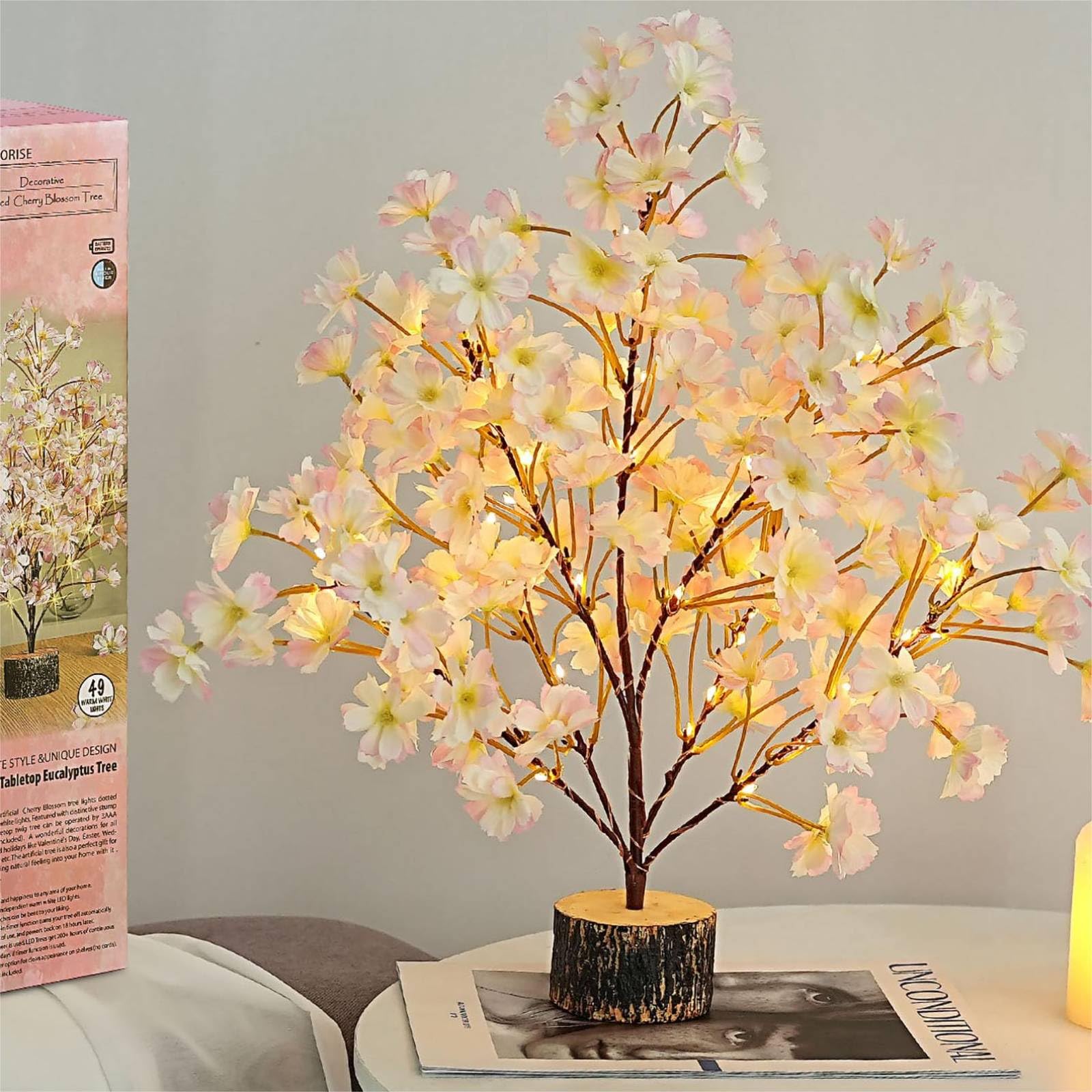 Amazon.com: CENMORISE 19Inch Cherry Blossom Tree Light, Lighted ...