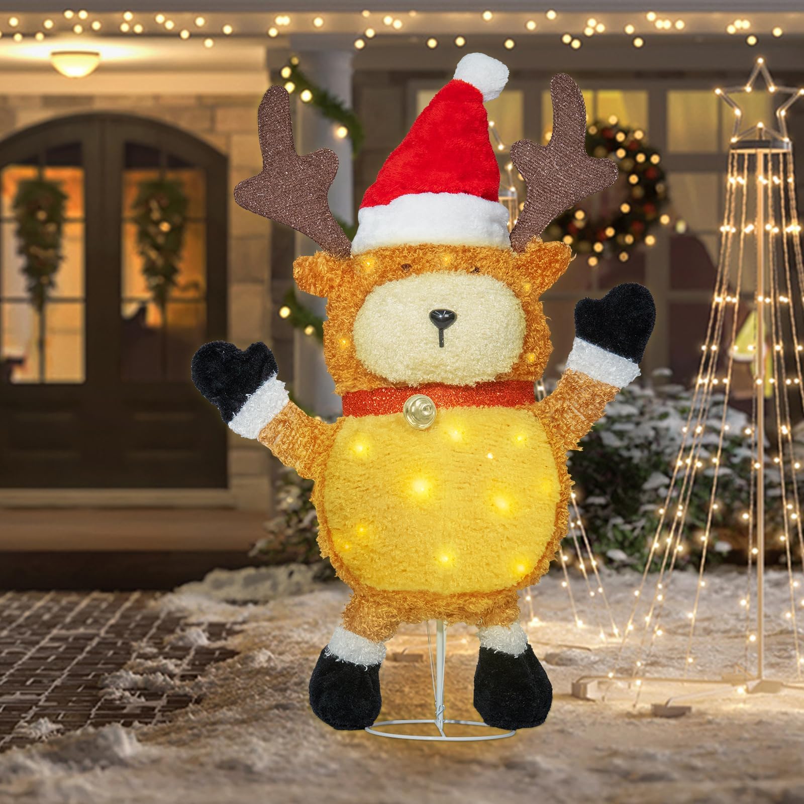 Amazon.com: Lighted Christmas Reindeer Outdoor Decorations Collapsible ...