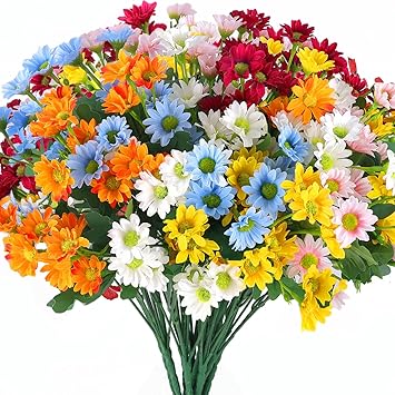 Amazon.com: Rowfad Artificial Silk Flowers, 6 Bundle Silk Daisy ...