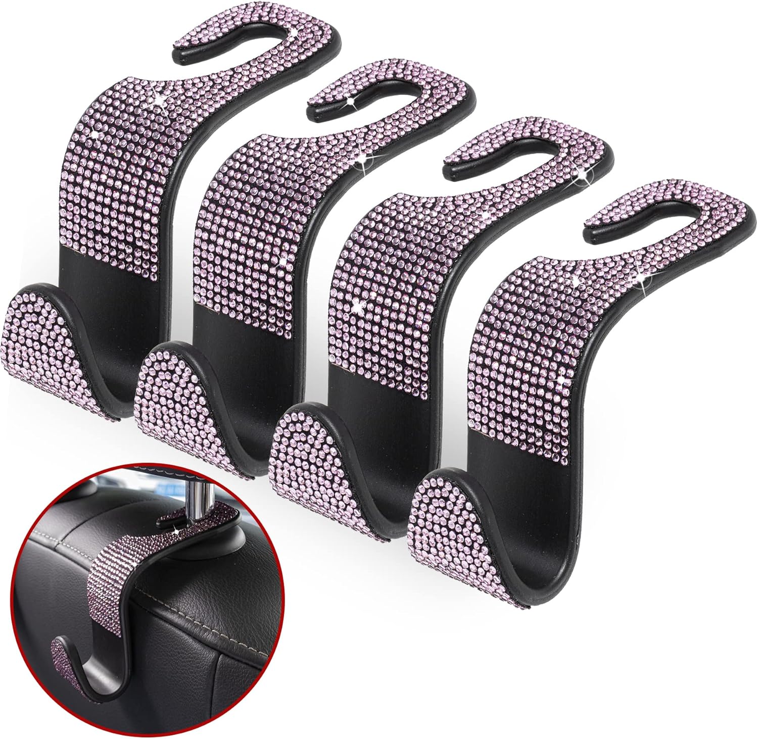 Amazon.com: LivTee Crystal Bling Rhinestone Car Back Seat Headrest Hook ...