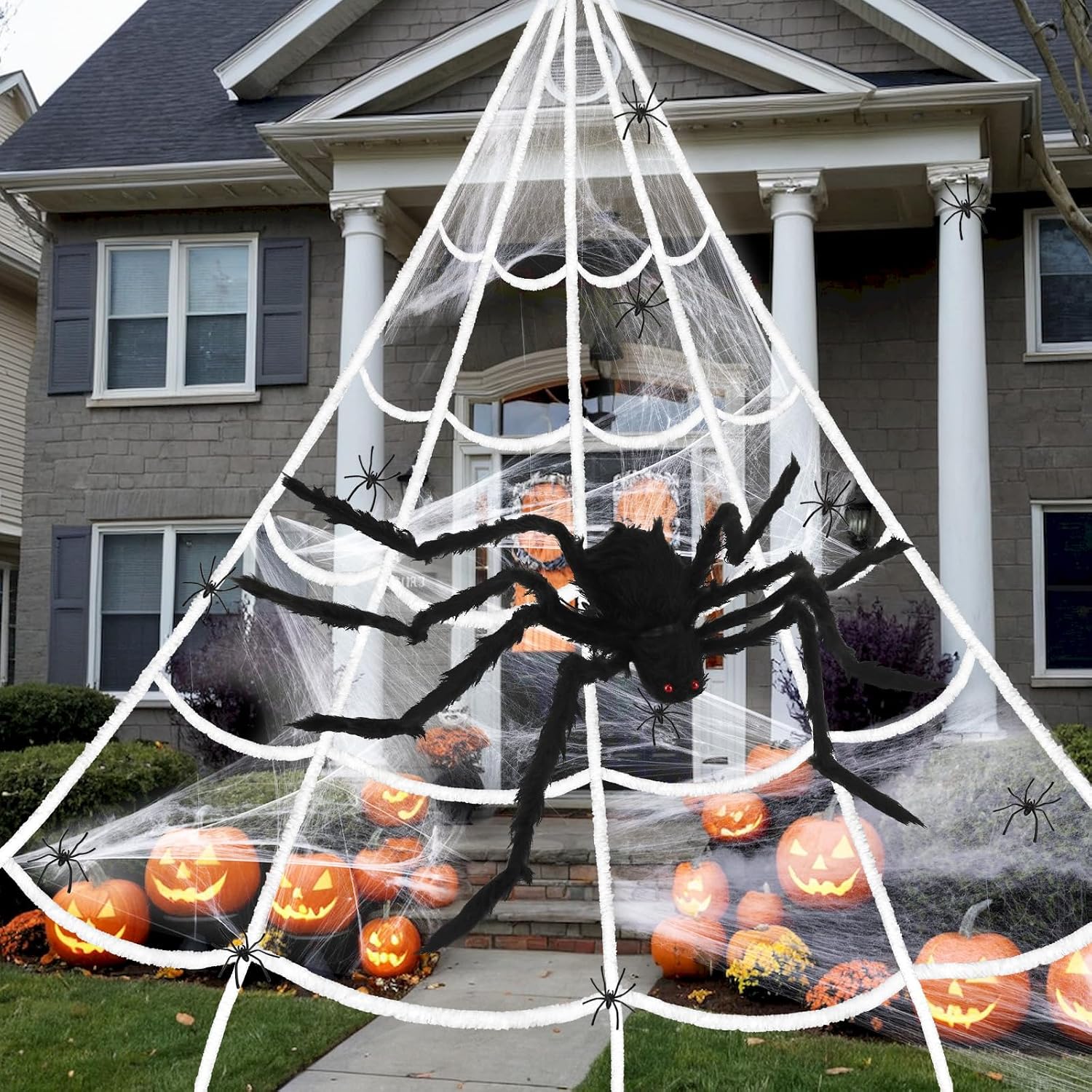 Amazon.com : Giant Spider Webs Halloween Decorations - Outdoor Large ...