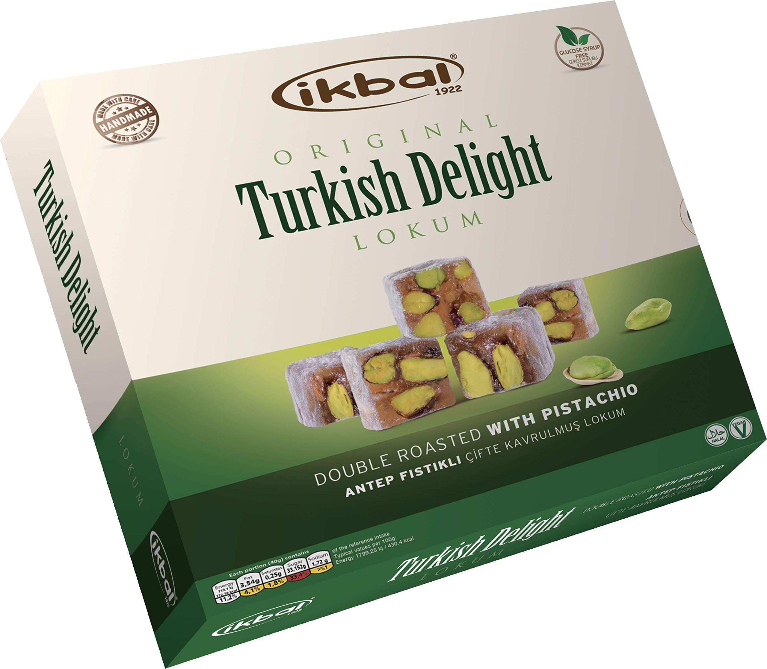 IKBAL Turkish Delight Double Roasted with Pistachio (Pack of 2 ...