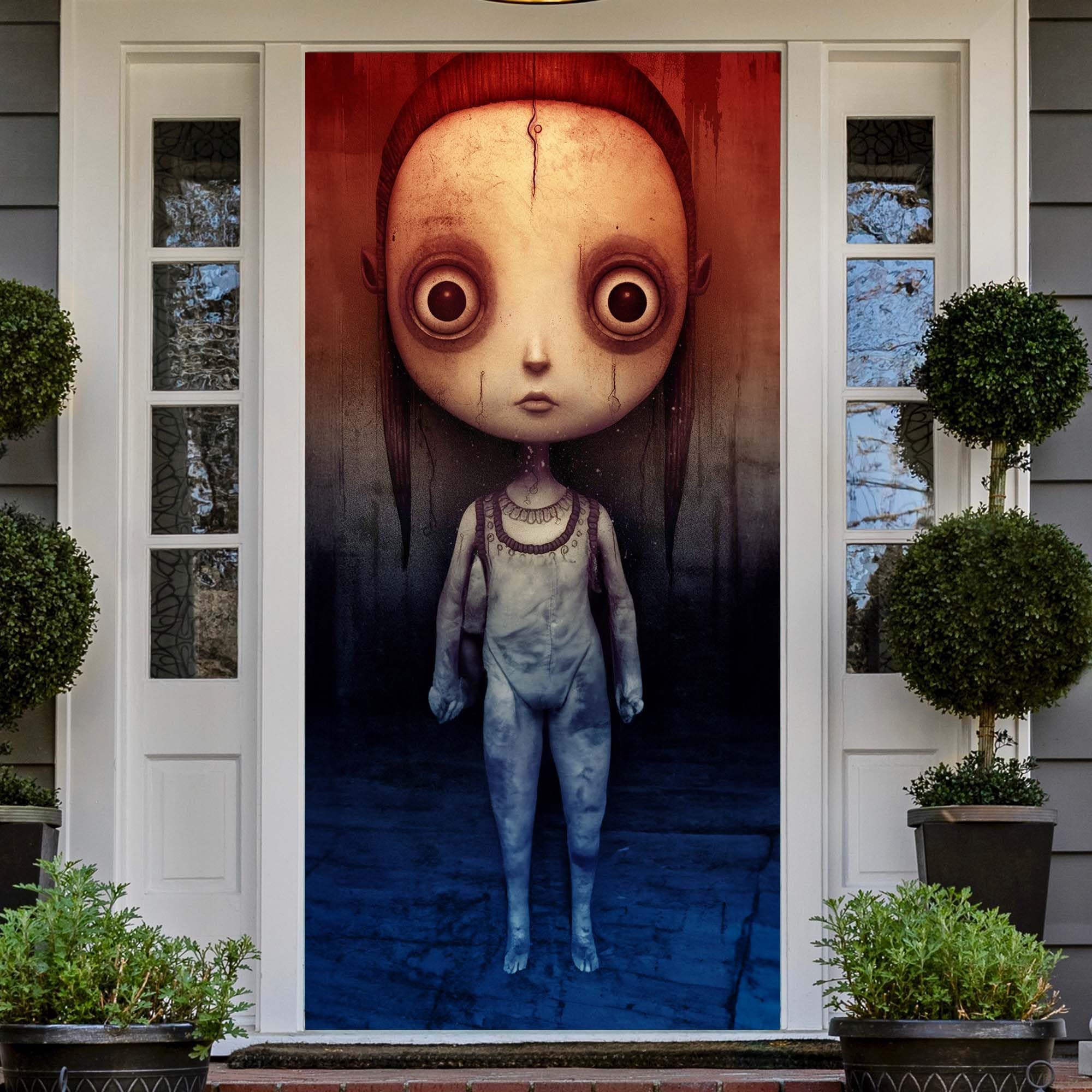 Amazon.com: Horror Twins Halloween Banner Backdrop Trick or Treat ...