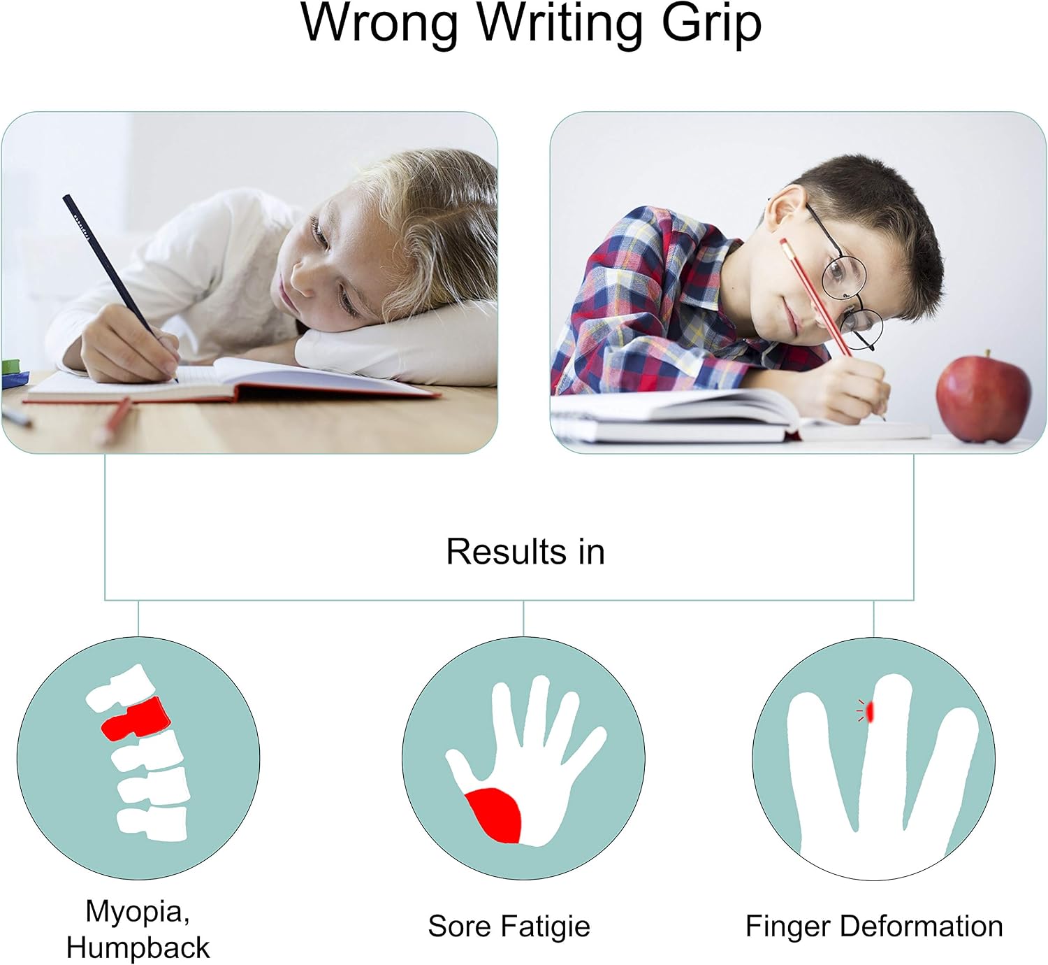 Pencil Grips Handwriting Pencil Holder Pen Writing Aid Grip with Pencil ...