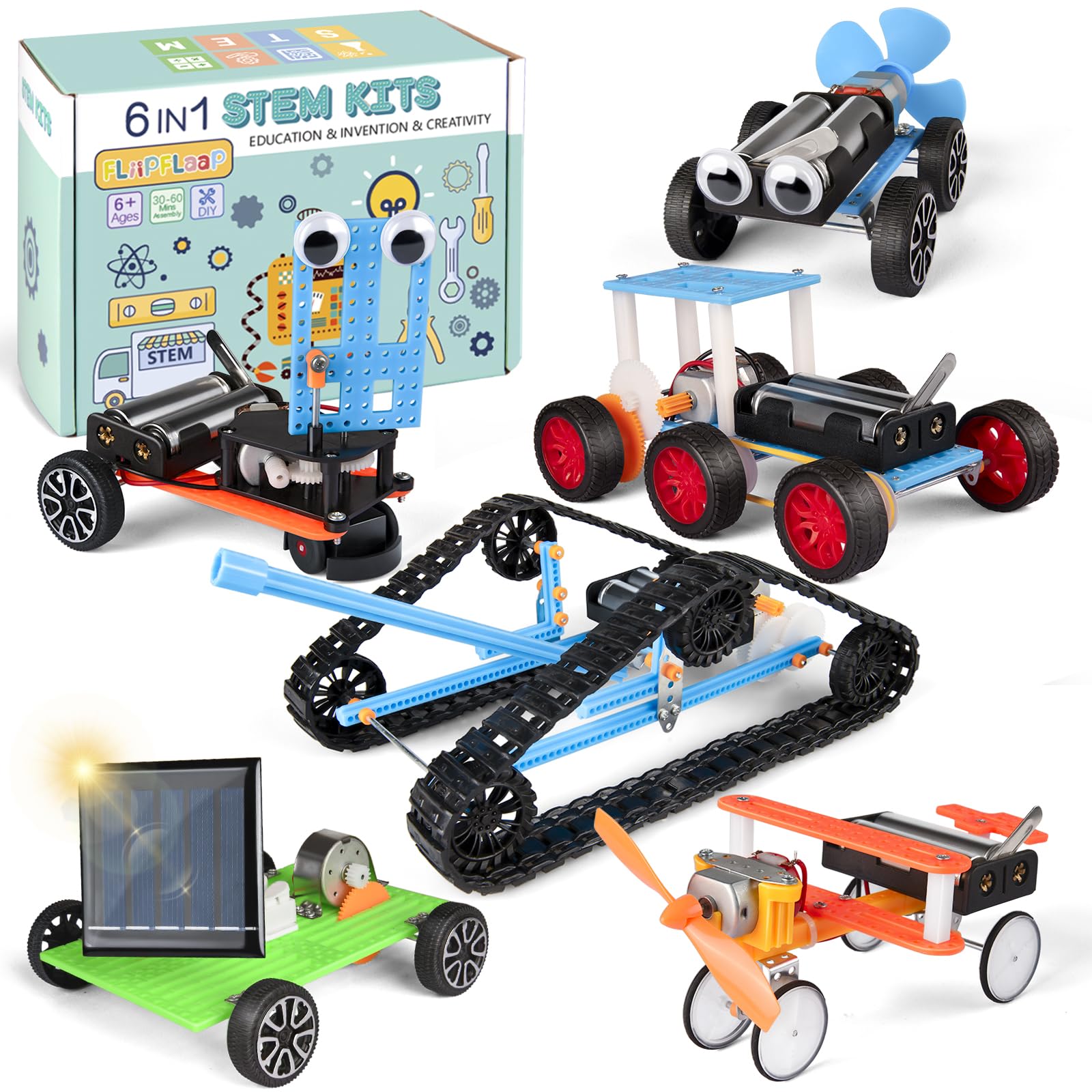 Amazon.com: 6-in-1 STEM Kit for Kids Ages 6-12, STEM Toys for Boys Ages ...