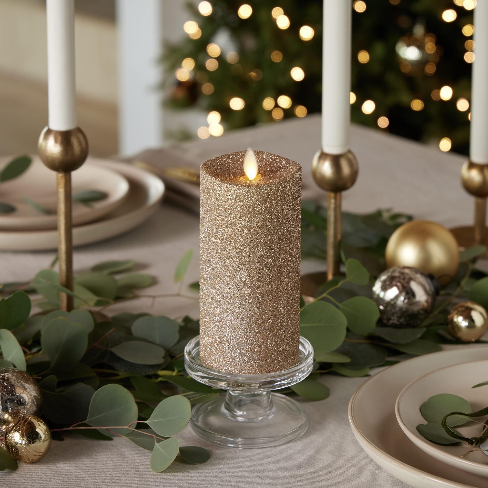 Amazon.com: Luminara Flameless Candle Crystal Beads Glitter Sphere ...