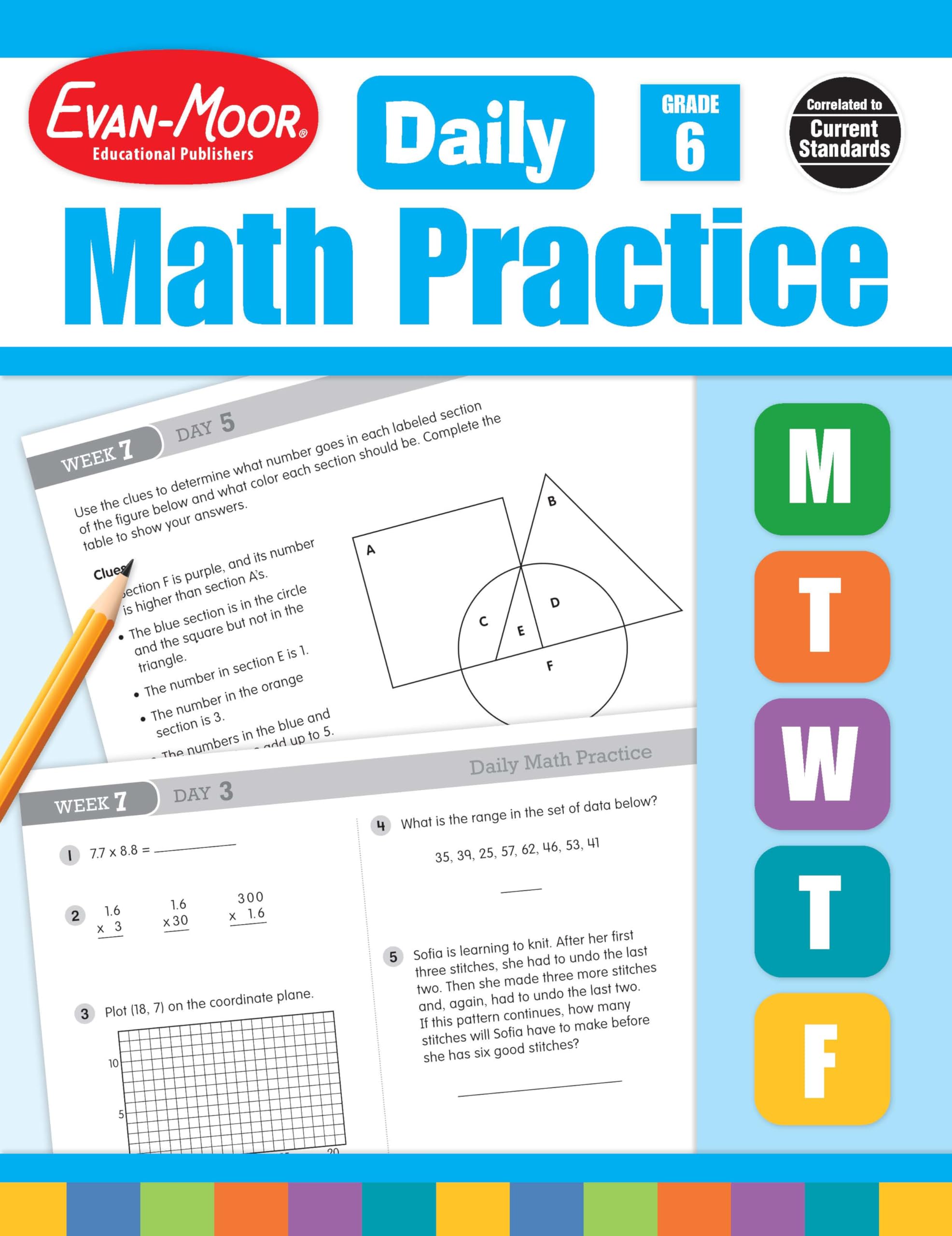 Amazon | Daily Math Practice, Grade 6 | Evan-Moor Corporation ...