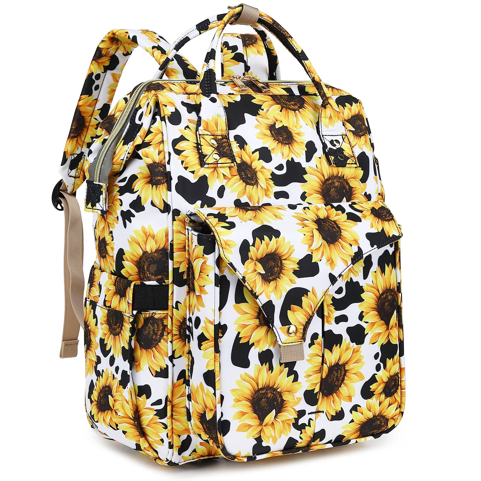Amazon.com: Mimfutu Sunflower Cow Print Laptop Backpack College School ...