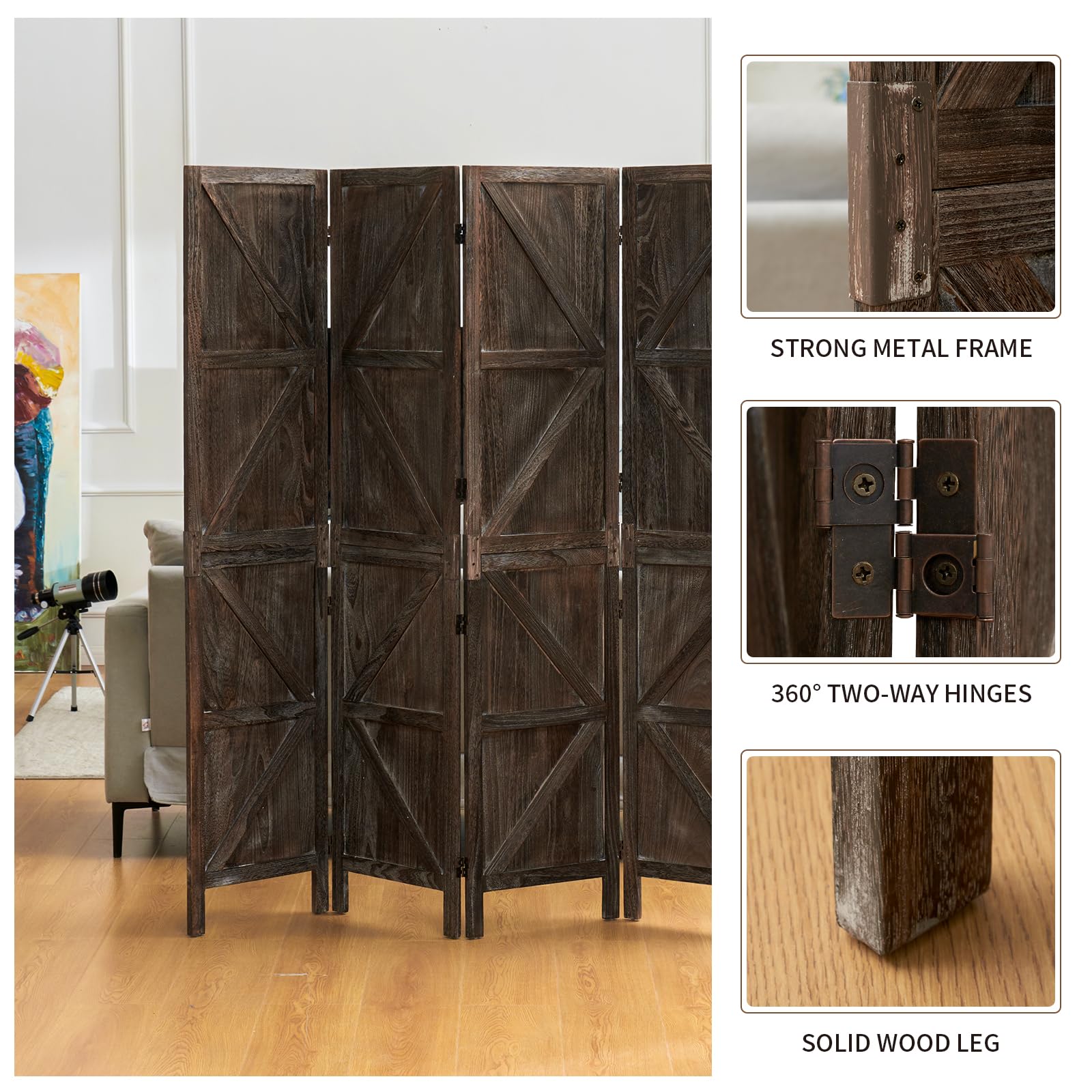 oneinmil Room Divider, 4 Panel Privacy Screens and Wall Divider for ...
