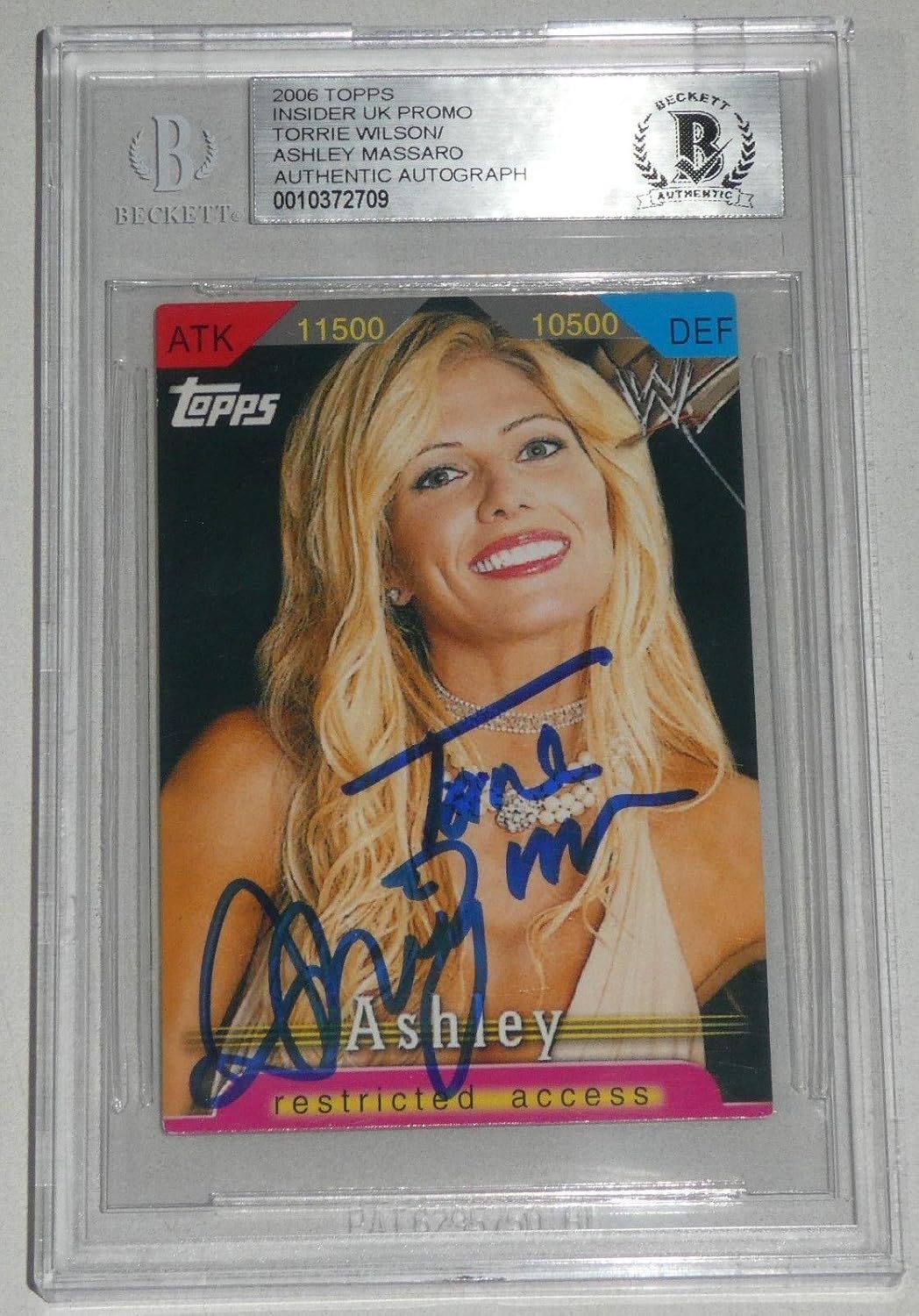 Torrie Wilson Ashley Massaro Signed 2006 Topps Insider UK Promo WWE ...