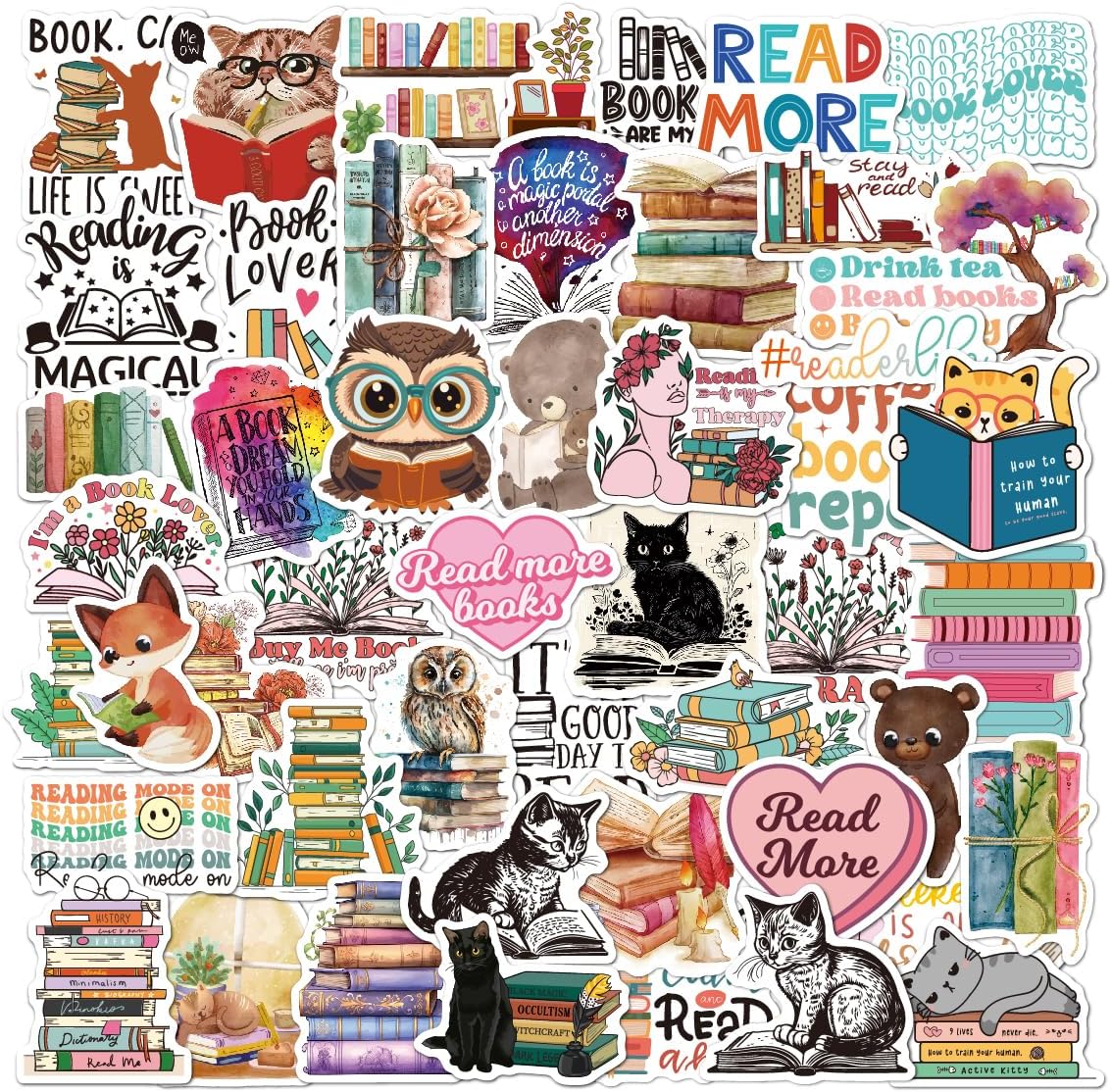 Amazon.com: Gowjaw 50pcs Book Stickers for Kindle, Bookish Reading ...