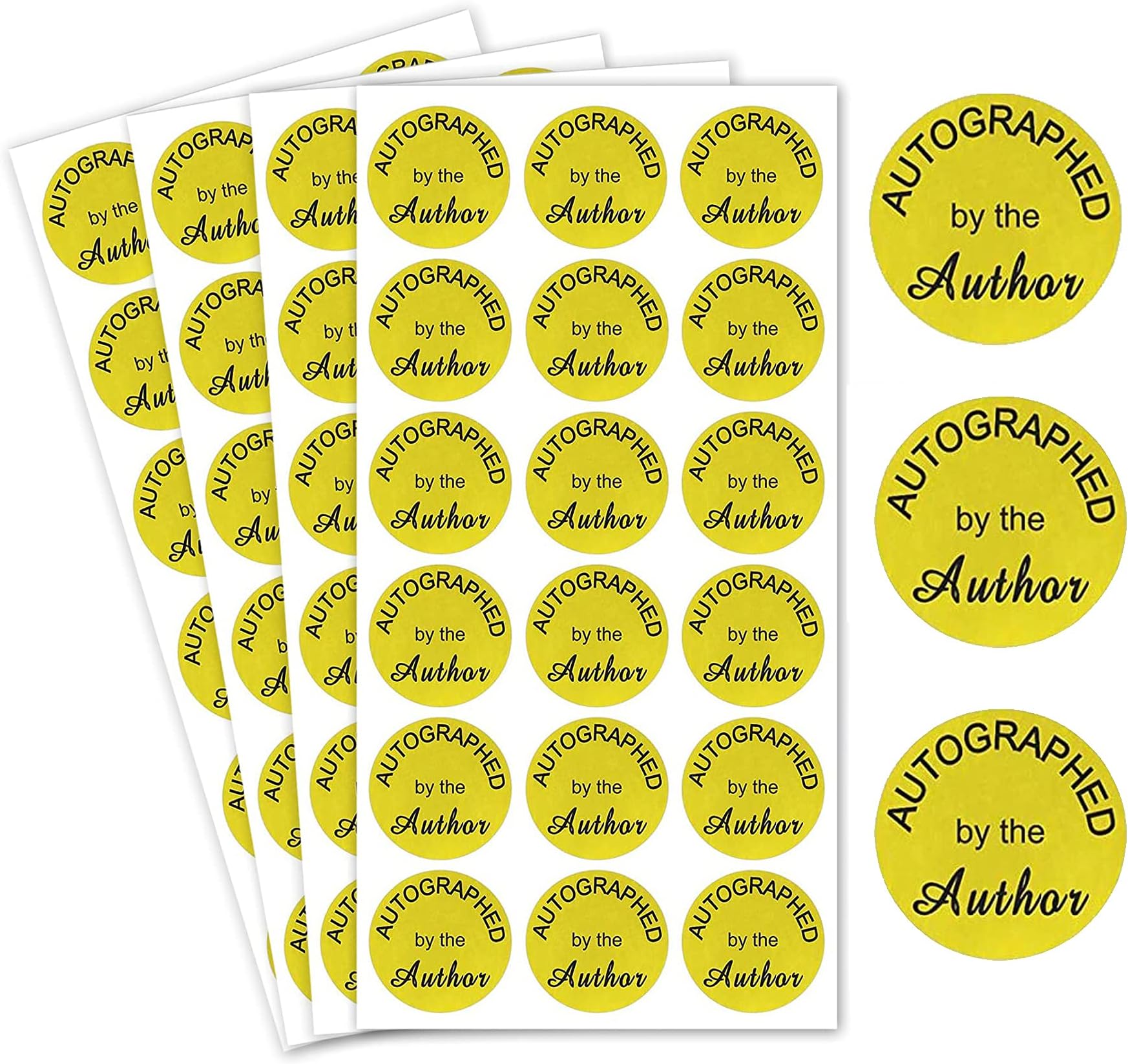 Amazon.com : 'Autographed Copy' Stickers - 1 x 2 Inch Silver Foil ...