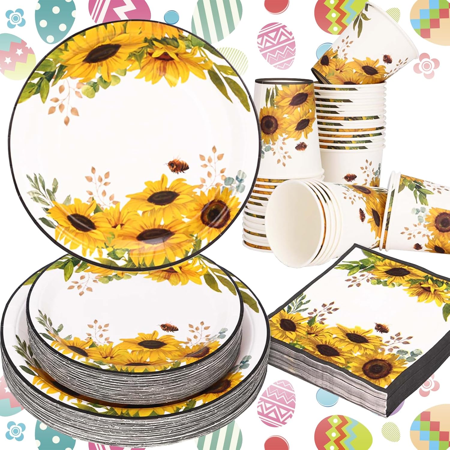 Amazon.com: Gudvilla Sunflower Party Decorations, Sunflower Plates ...